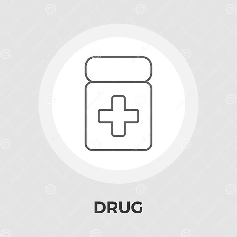 Icono Plano Del Vector De La Droga Ilustración del Vector - Ilustración de analgésico ...