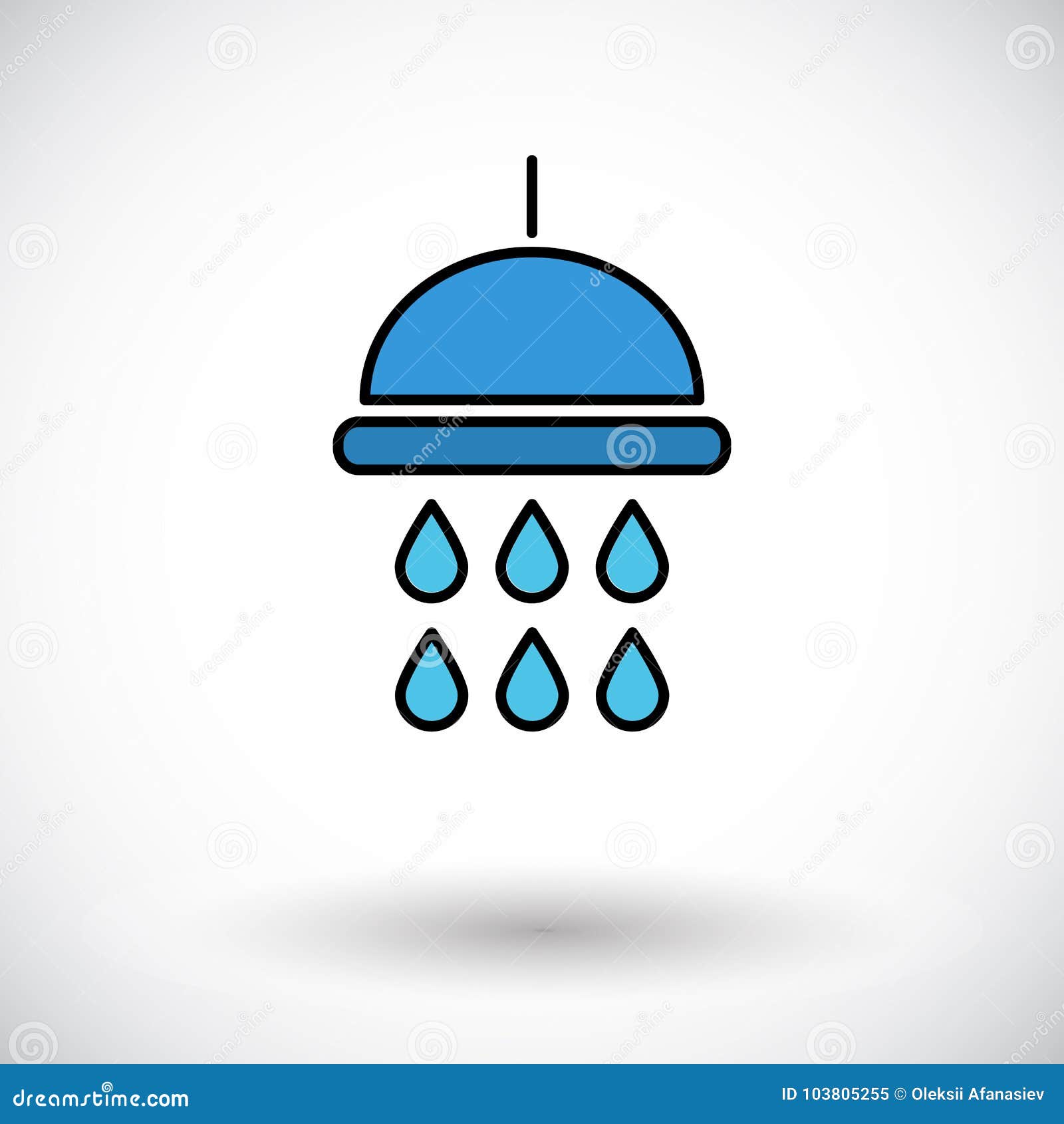 Icono Plano Del Vector De La Ducha Ilustración del Vector - Ilustración ...