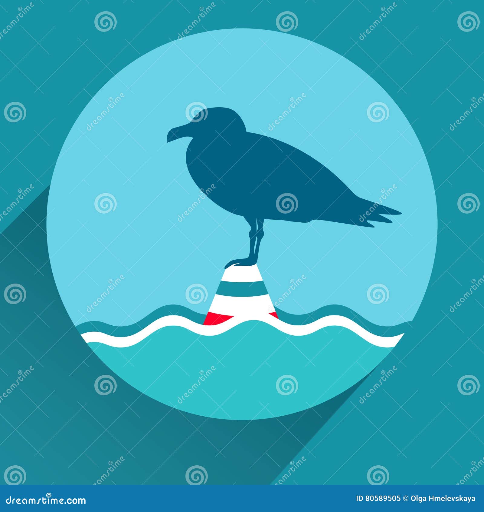 Icono Plano Del Vector De La Gaviota Ilustración del Vector ...