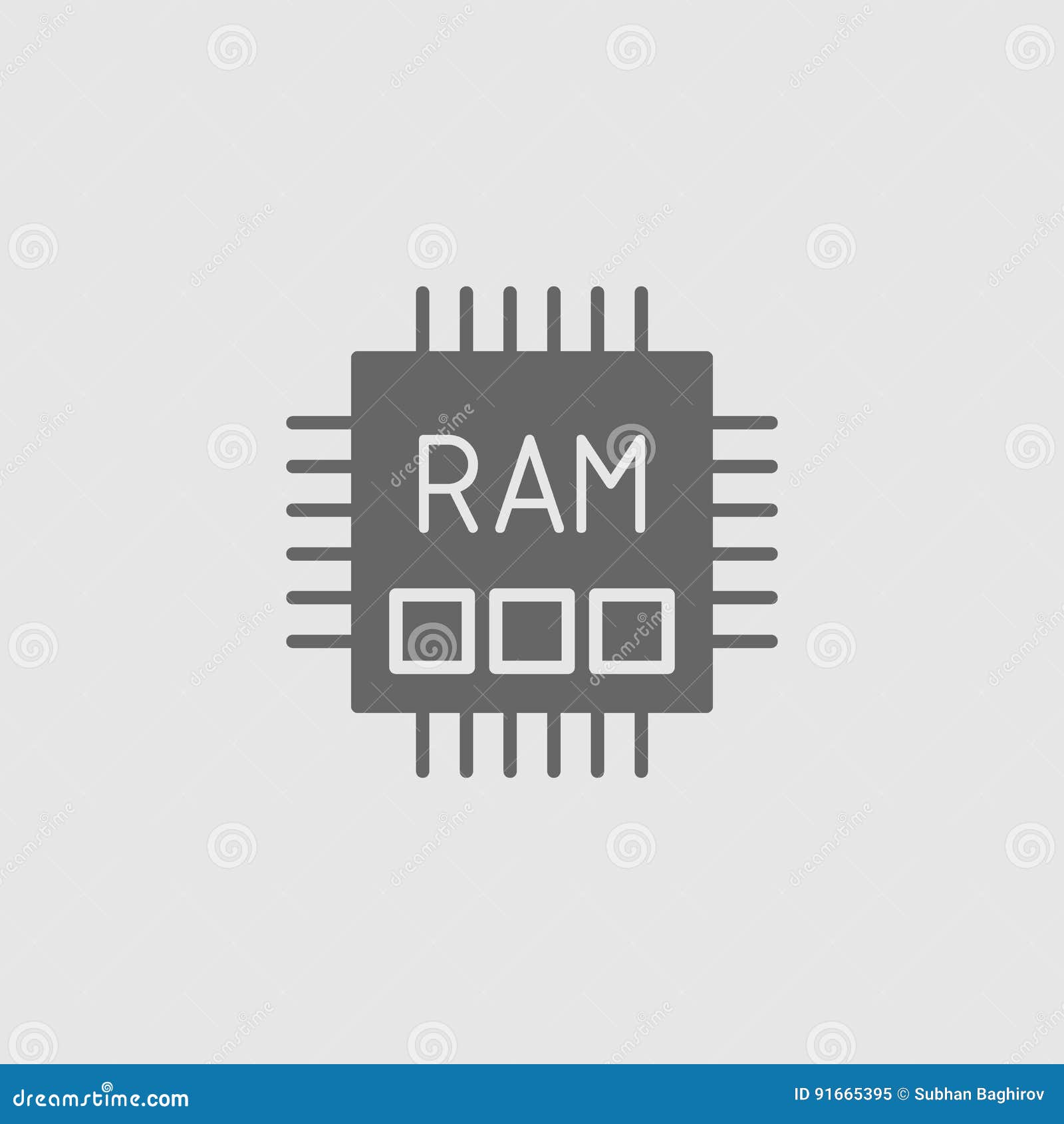 Icono Plano Del Vector De La RAM De La Memoria Ilustración del Vector ...