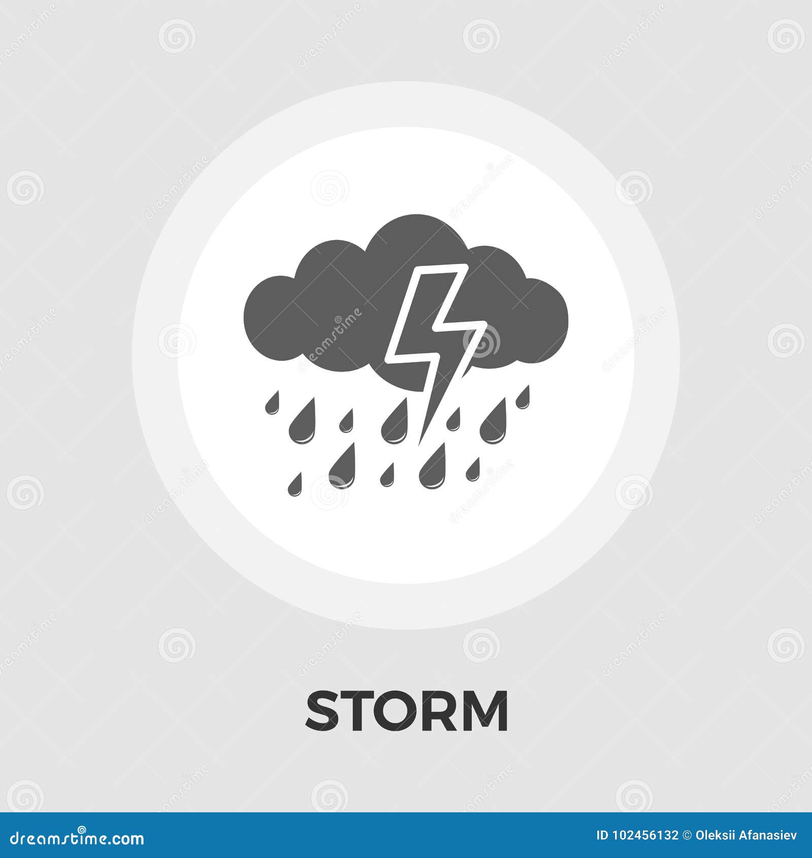 Icono Plano Del Vector De La Tormenta Ilustración del Vector ...