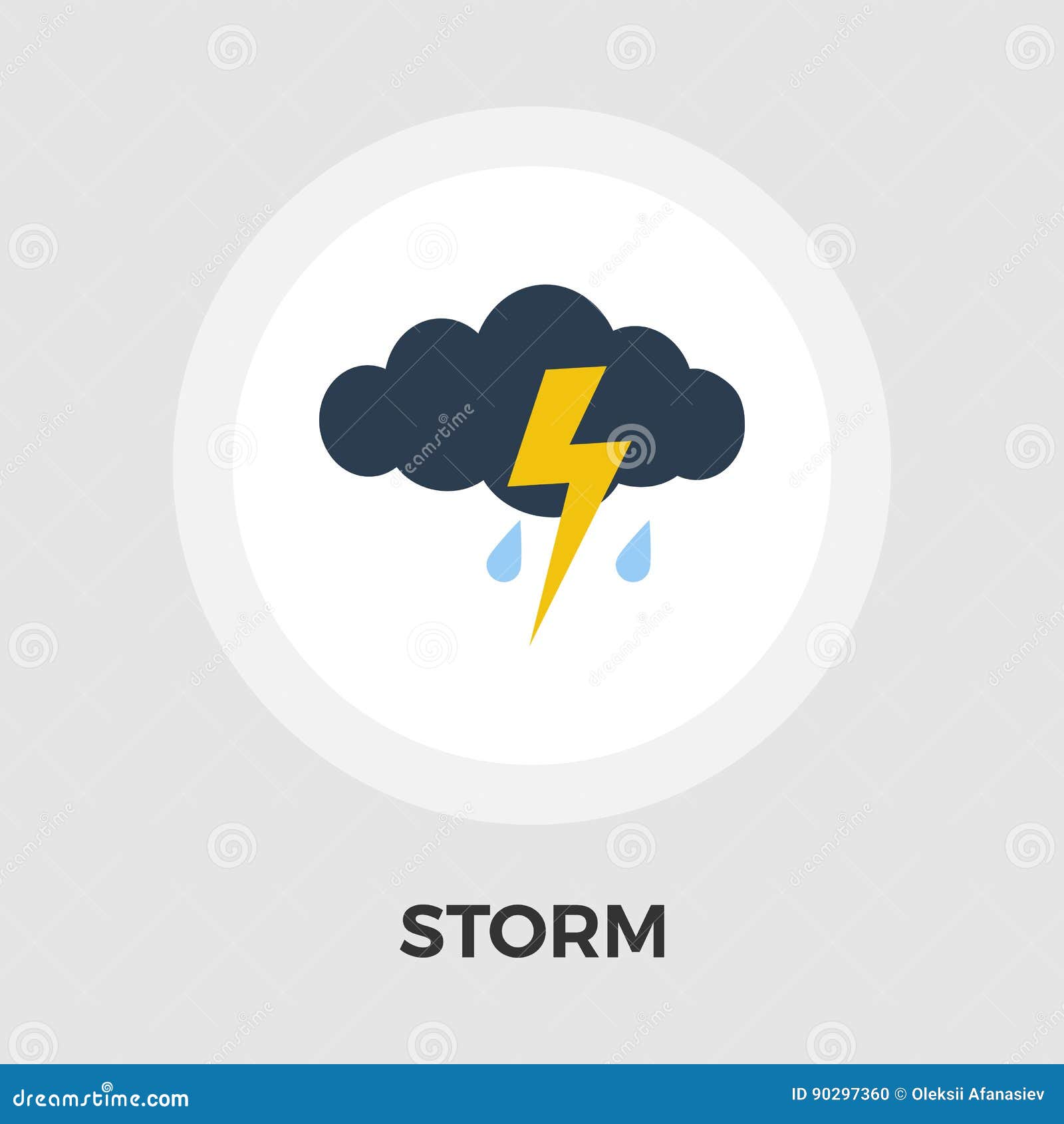Icono Plano Del Vector De La Tormenta Ilustración del Vector ...