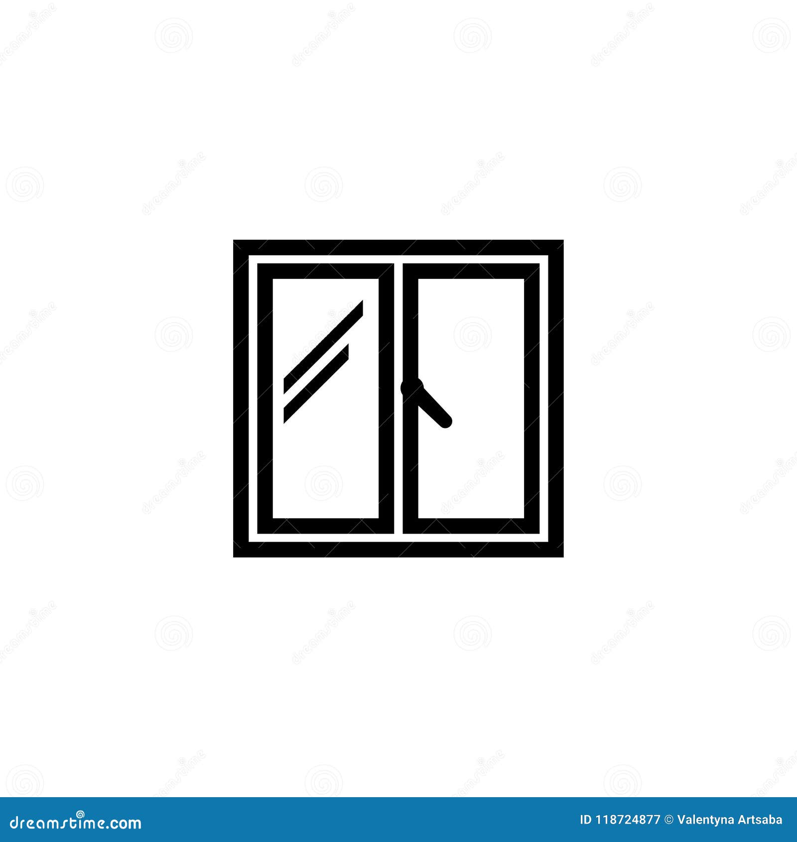 Icono Plano Del Vector De La Ventana Ilustración del Vector ...