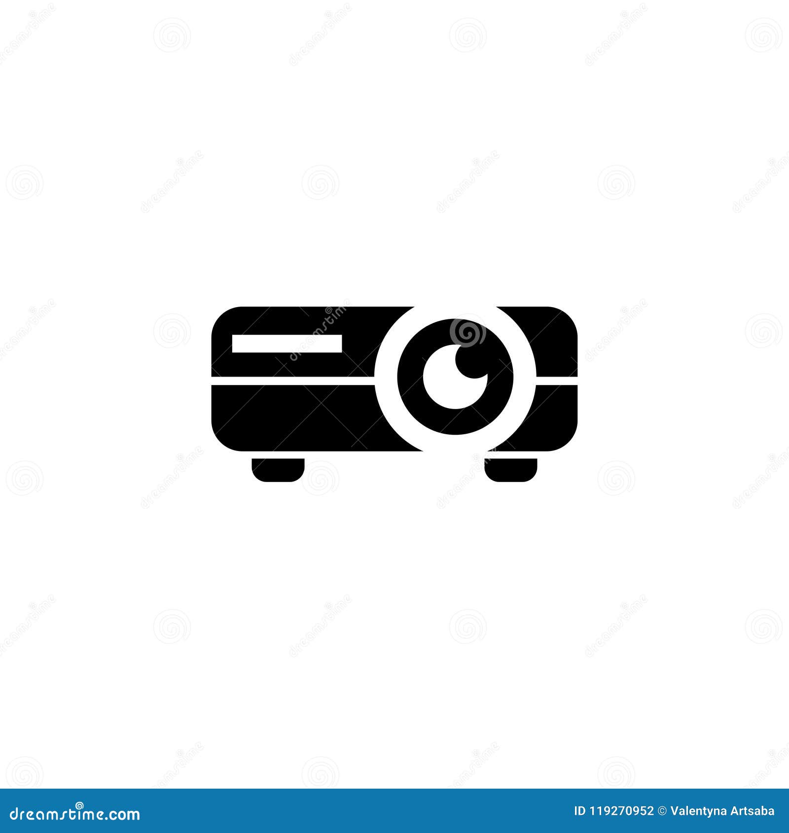 Icono Plano Del Vector Del Proyector Video Ilustración del Vector ...