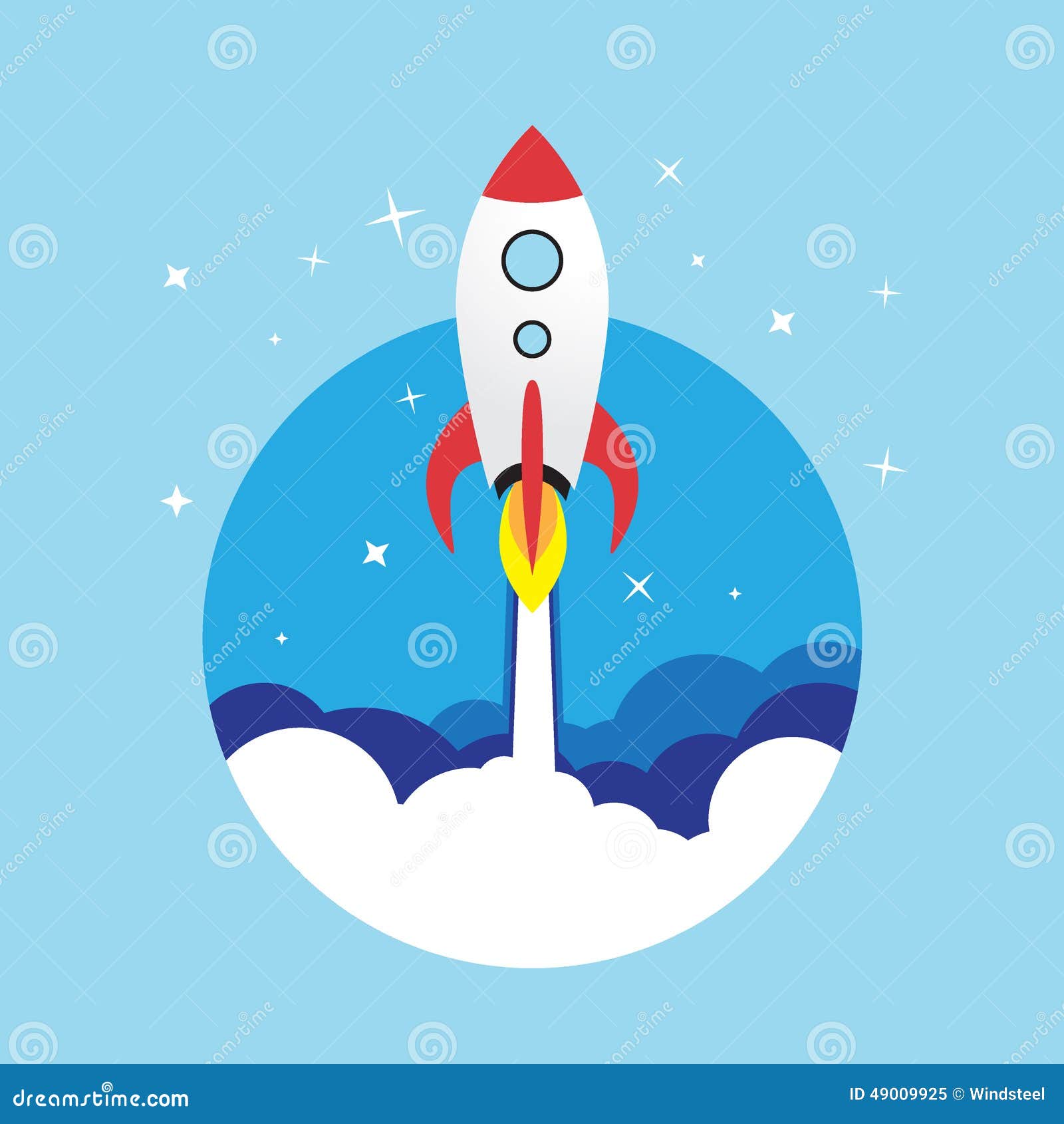 Icono Plano Del Web Del Cohete Del Vector Ilustración del Vector ...