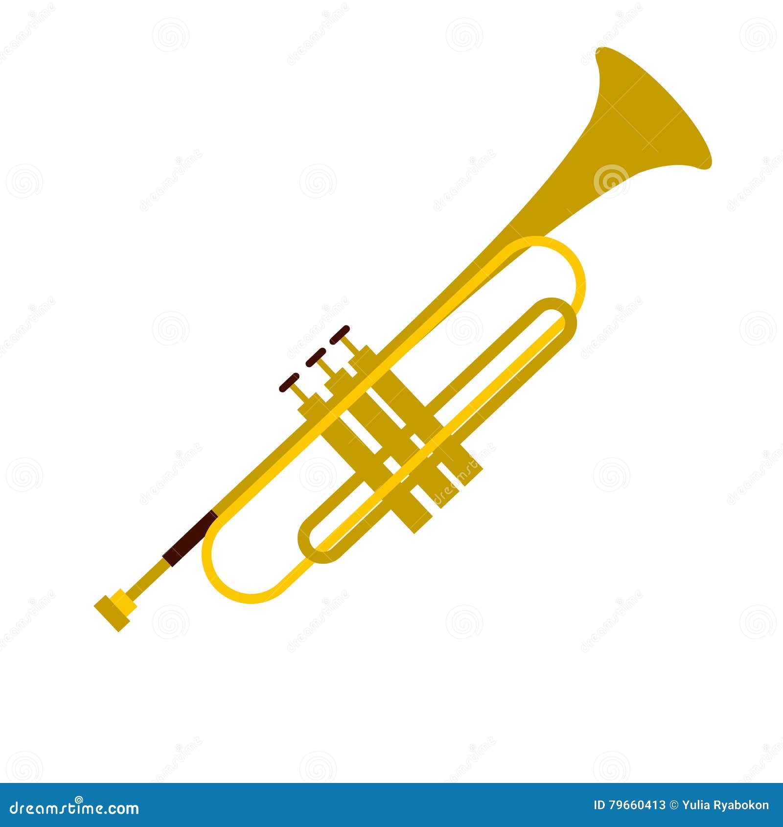 Icono Plano Simple De La Trompeta Ilustración del Vector - Ilustración ...