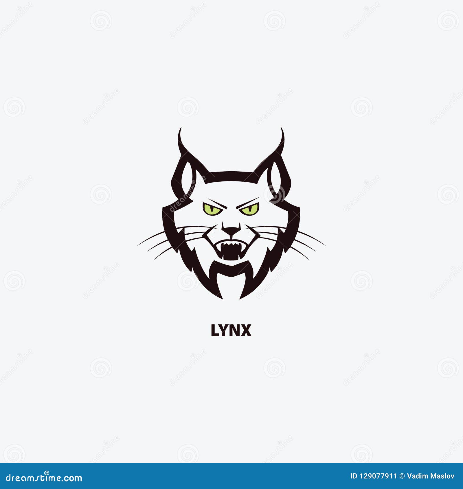 Icono principal del lince ilustración del vector. Ilustración de cara ...