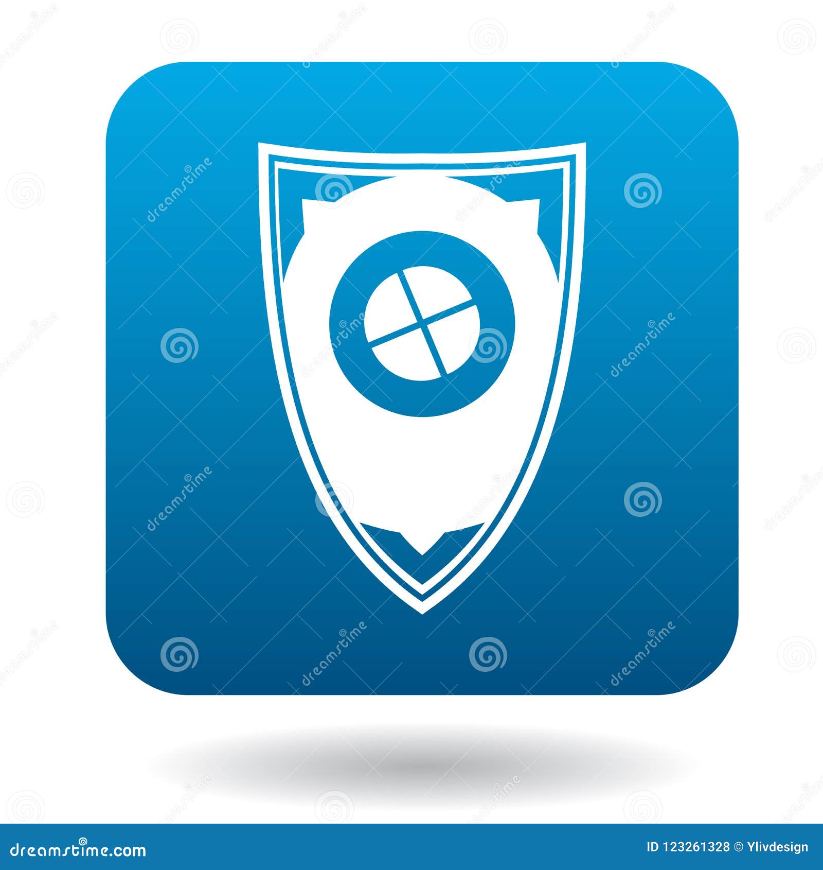 Icono Protector Del Escudo, Estilo Simple Stock de ilustración ...