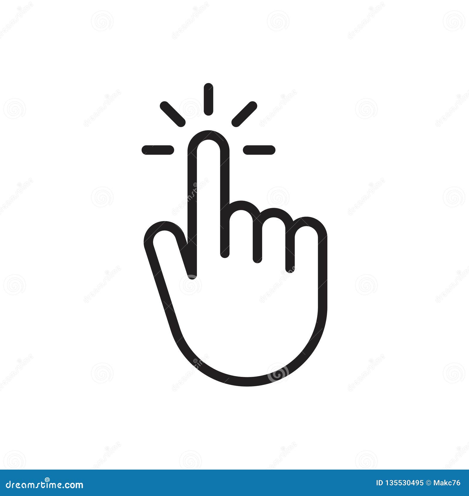 Icono Que Hace Clic De La Mano Ilustración del Vector - Ilustración de ...