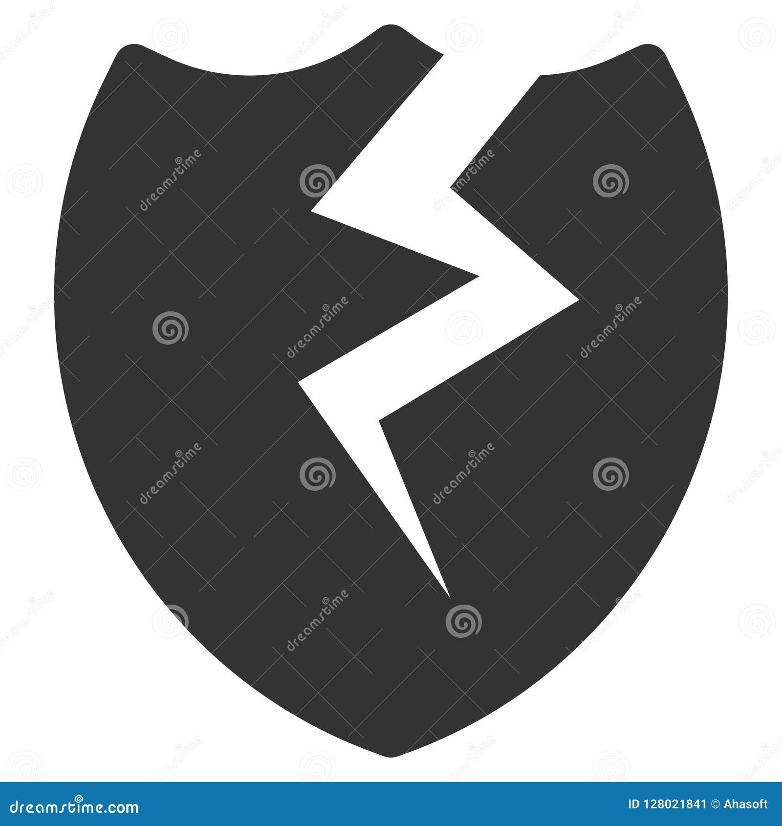 Icono Quebrado Del Vector Del Escudo Ilustración del Vector ...