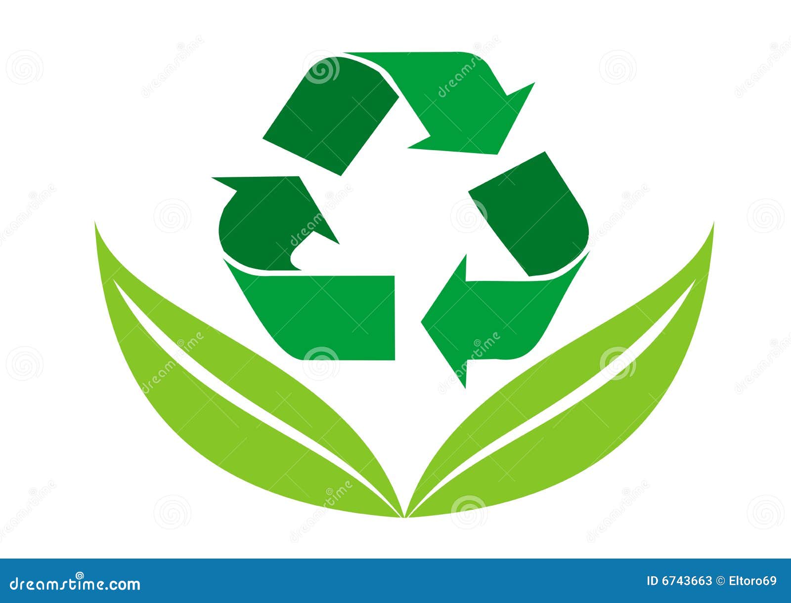 Icono Reciclado Con La Hoja Ilustración del Vector - Ilustración de ...