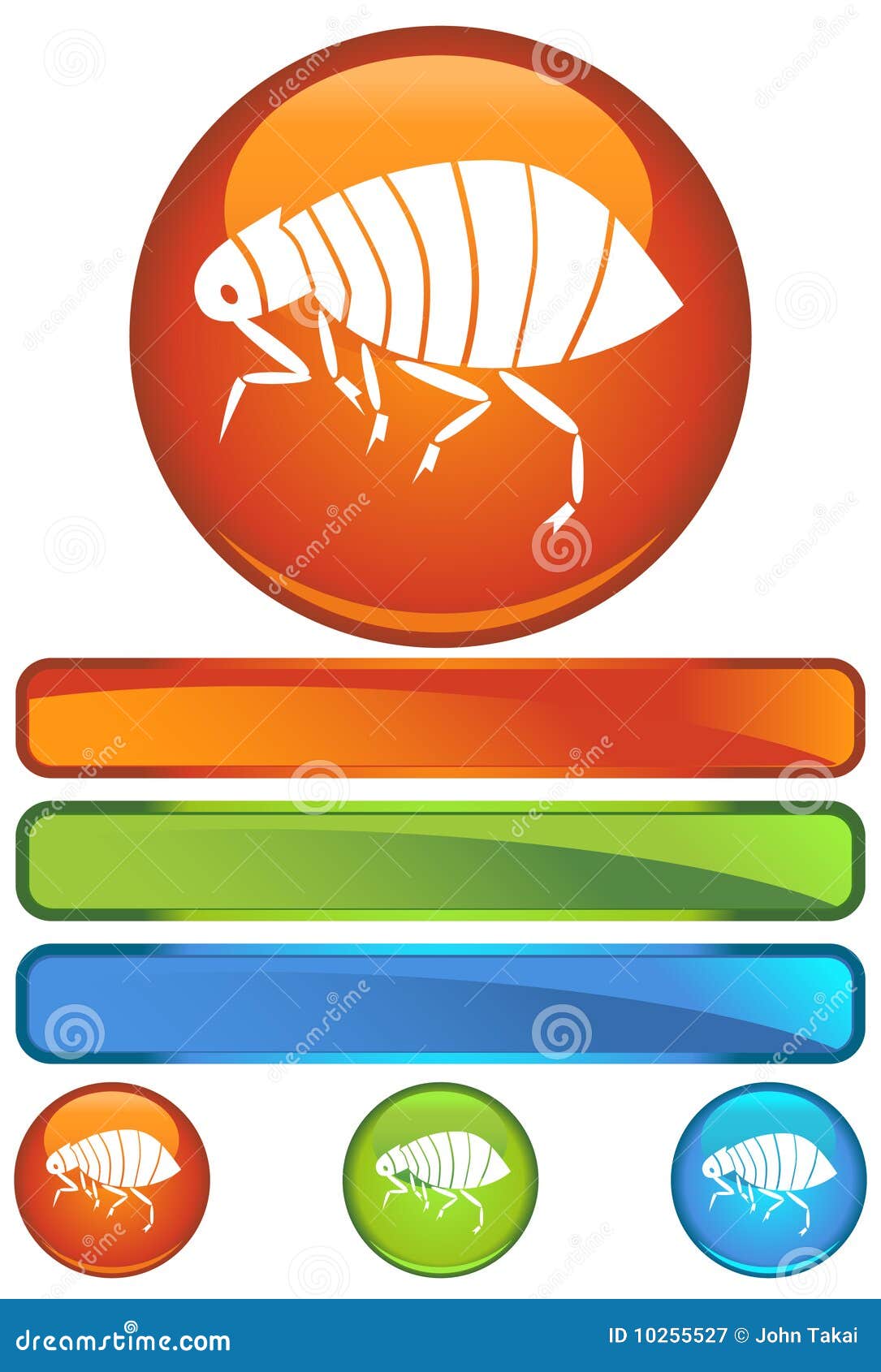 Icono Redondo Anaranjado - Pulga Ilustración del Vector - Ilustración ...