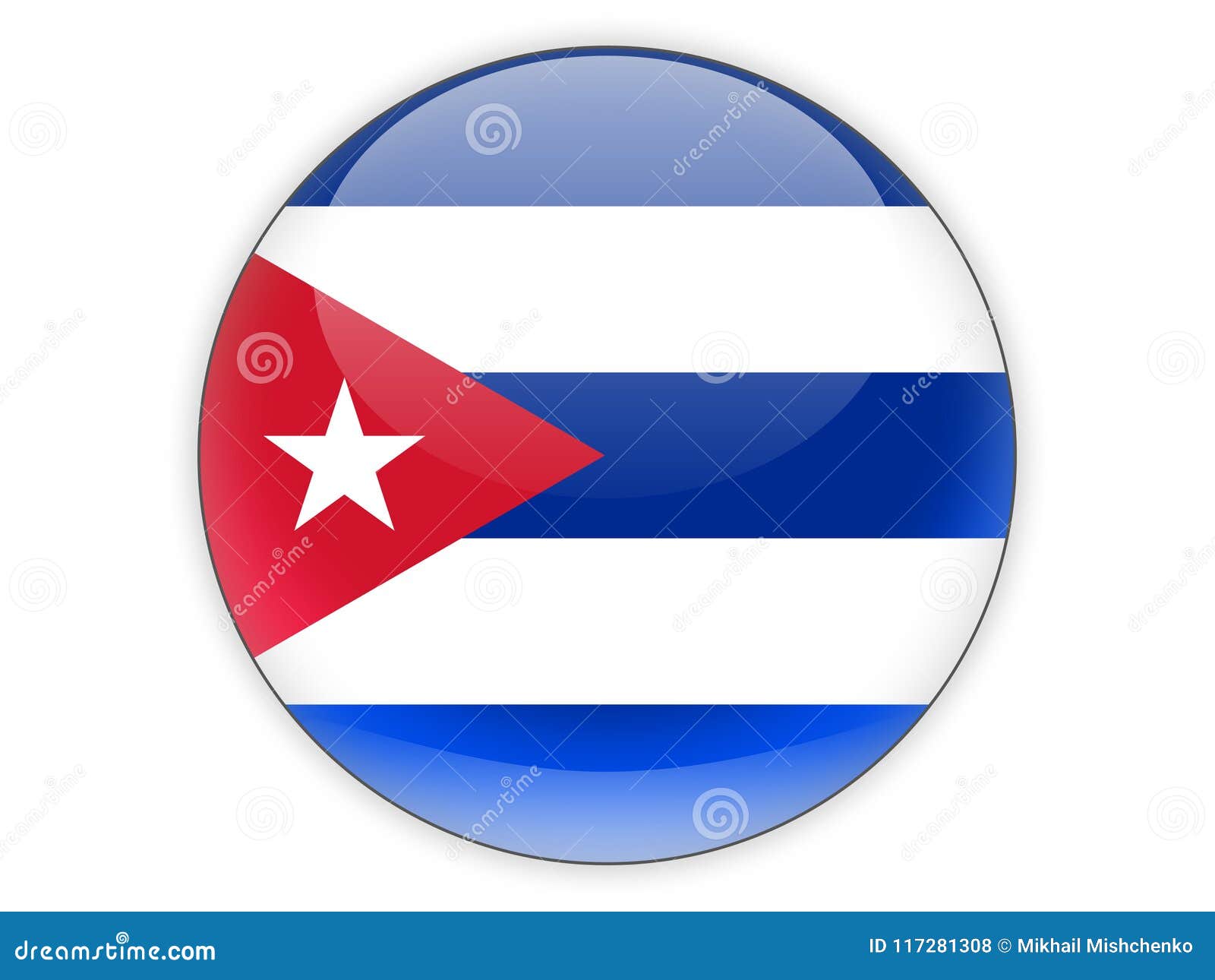 Icono Redondo Con La Bandera De Cuba Stock de ilustración - Ilustración ...