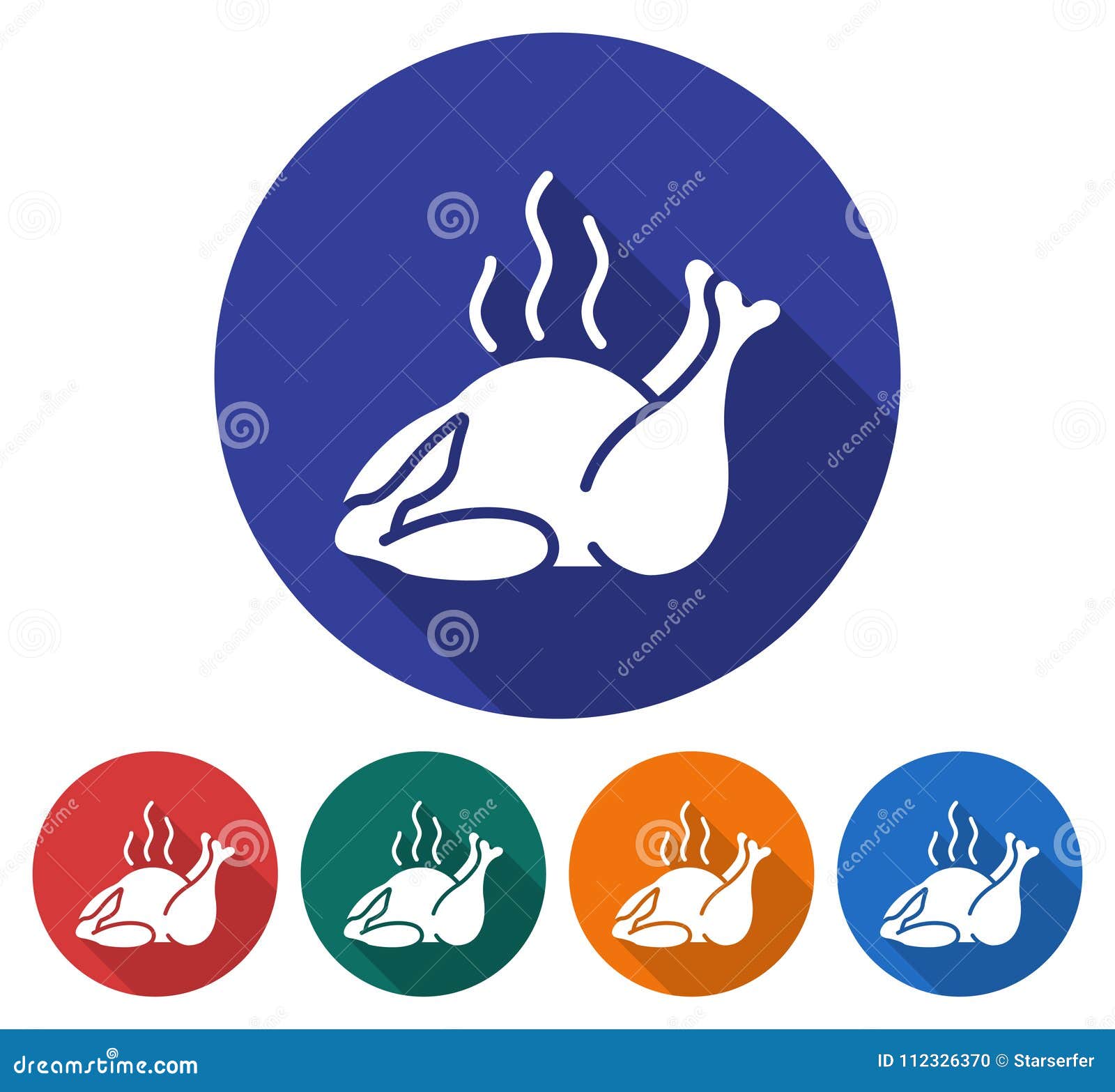 Icono Redondo Del Pollo Frito Ilustración del Vector - Ilustración de ...