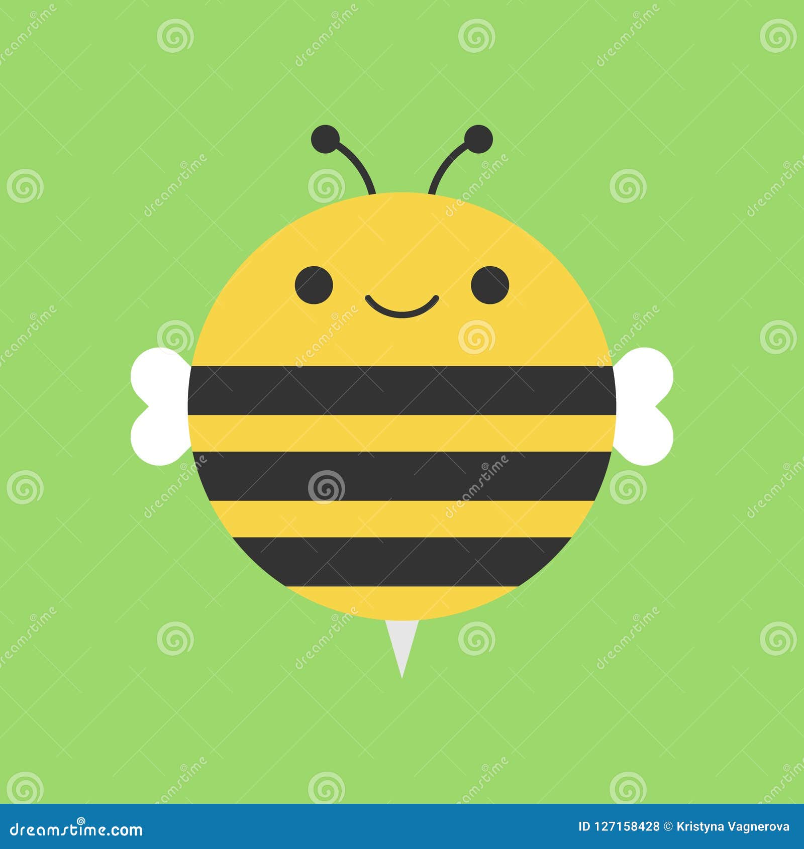 Icono Redondo Del Vector De La Abeja Linda Ilustración del Vector ...