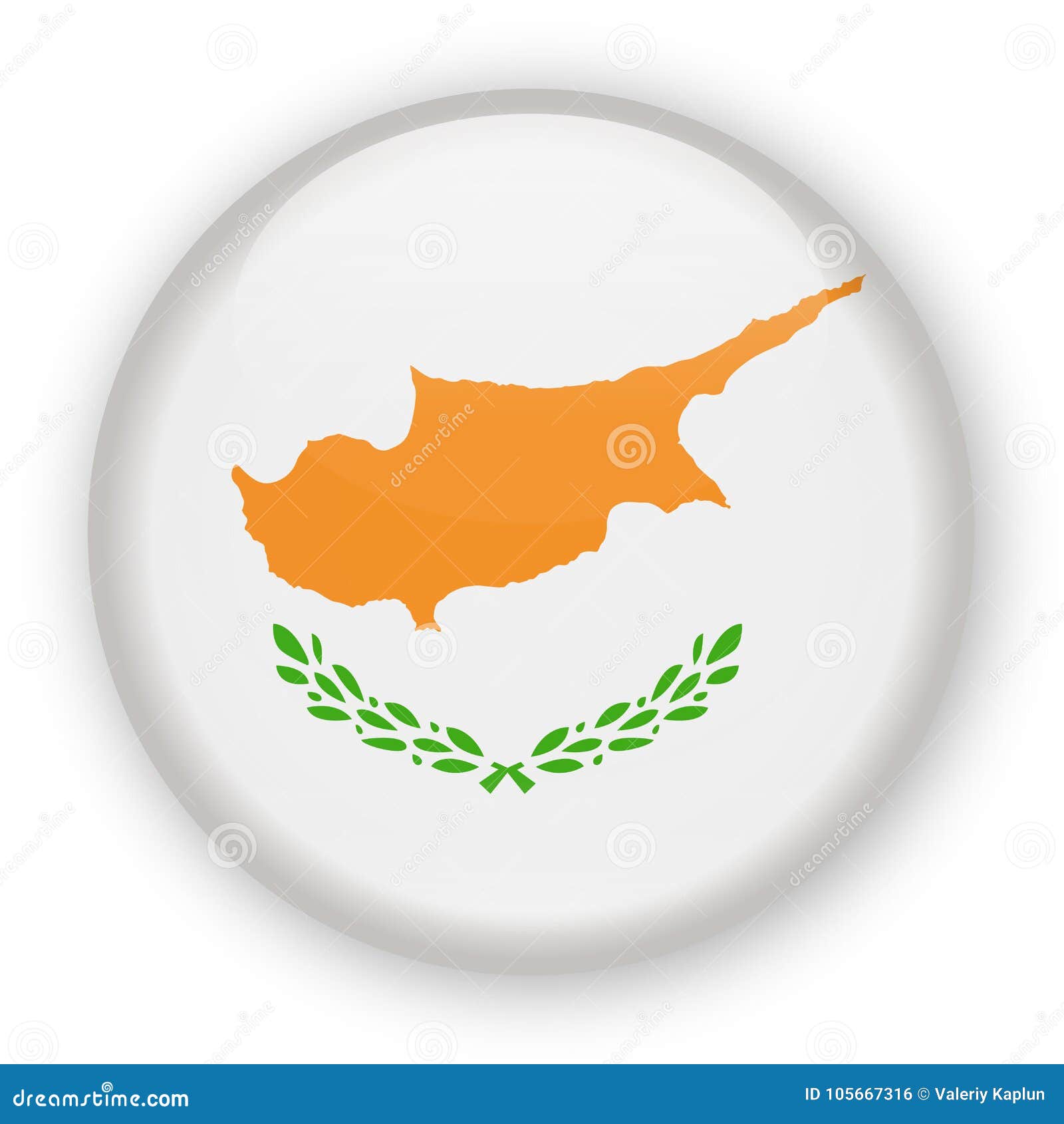 Icono Redondo Del Vector De La Bandera De Chipre Stock de ilustración ...