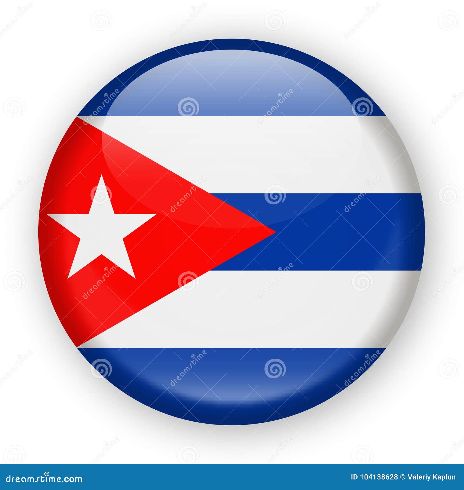Icono Redondo Del Vector De La Bandera De Cuba Stock de ilustración - Ilustración de plano ...