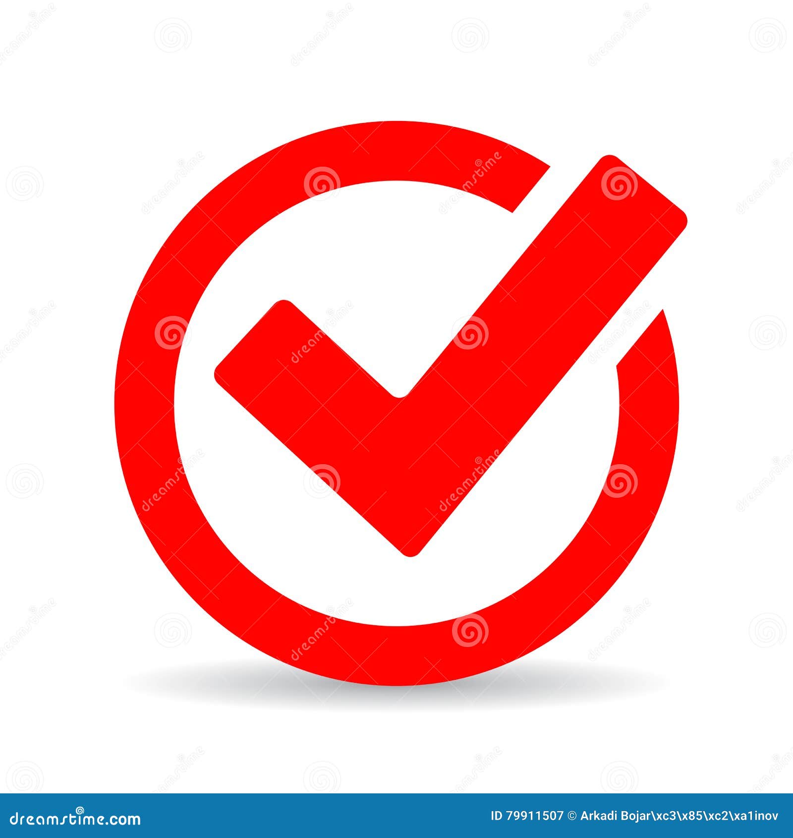 Icono Redondo Rojo Del Checkbox Ilustración del Vector - Ilustración de ...