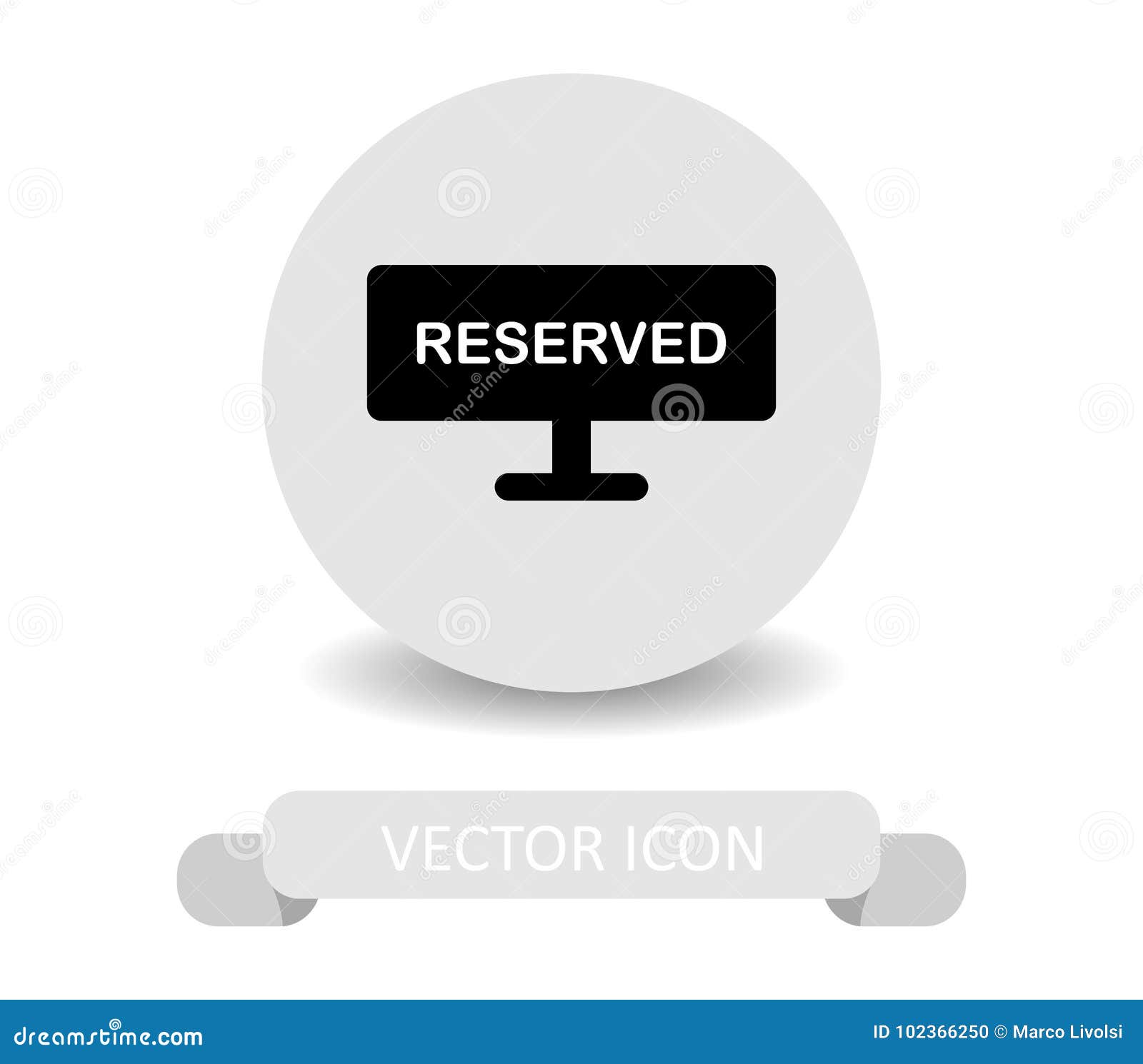 Icono reservado stock de ilustración. Ilustración de caucho - 102366250