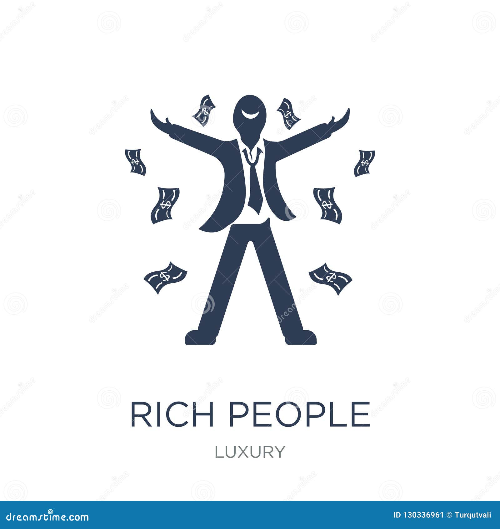 Icono Rico De La Gente Icono Rico De La Gente Del Vector Plano De Moda ...