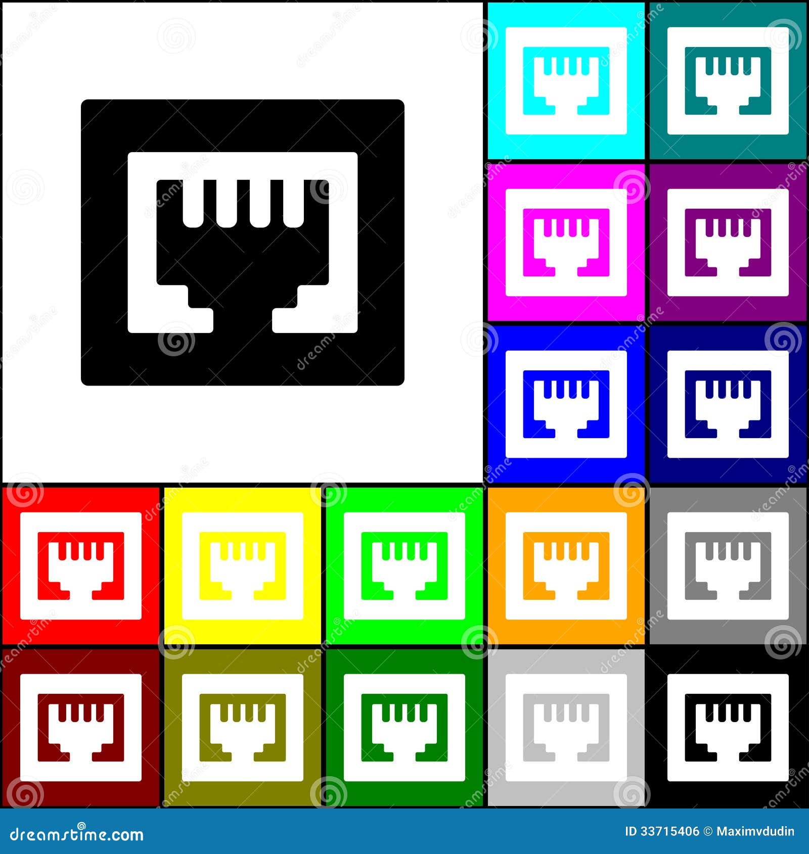 Icono RJ45 ilustración del vector. Ilustración de enchufe - 33715406