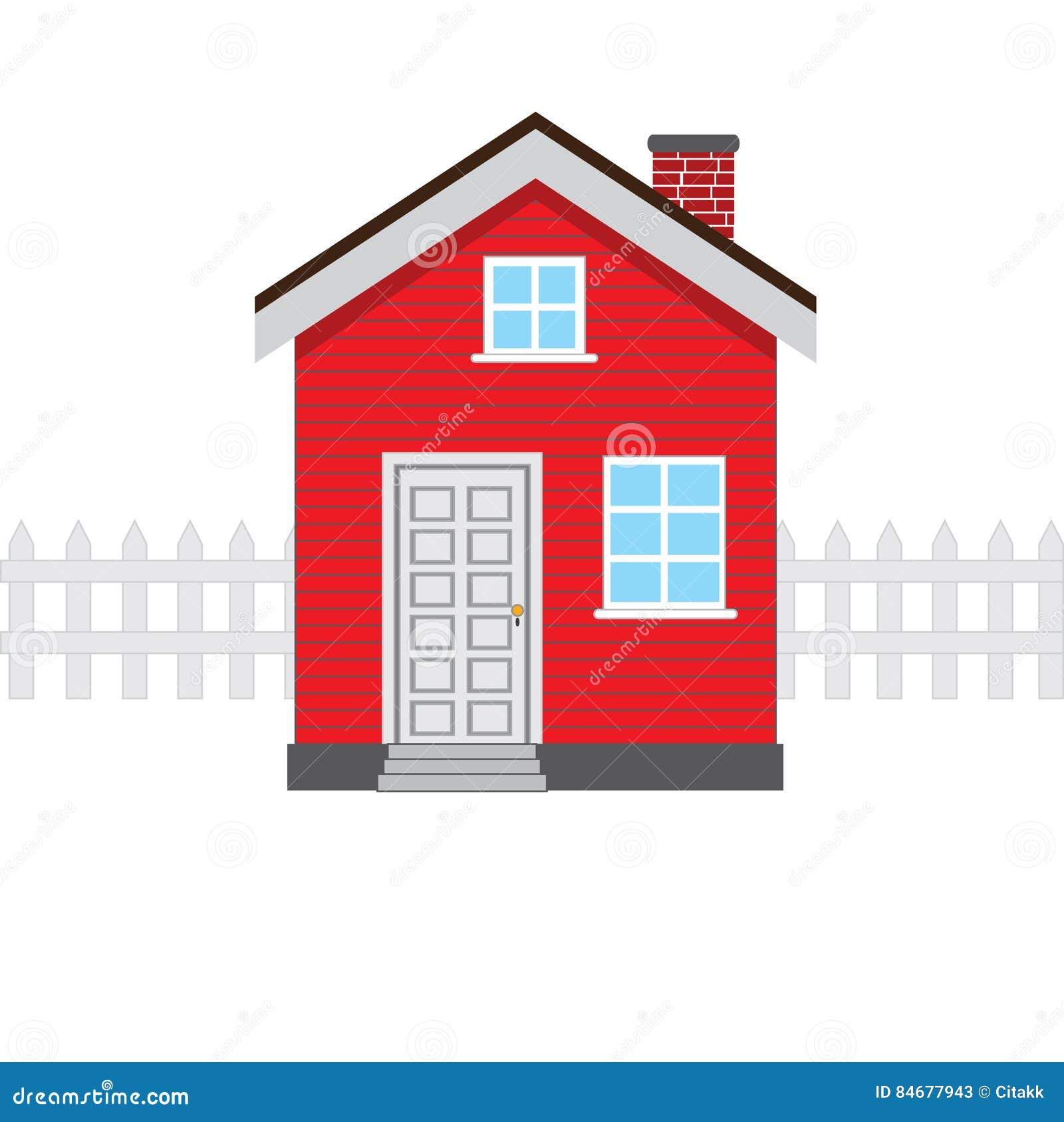 Icono rojo de la casa ilustración del vector. Ilustración de chimenea ...