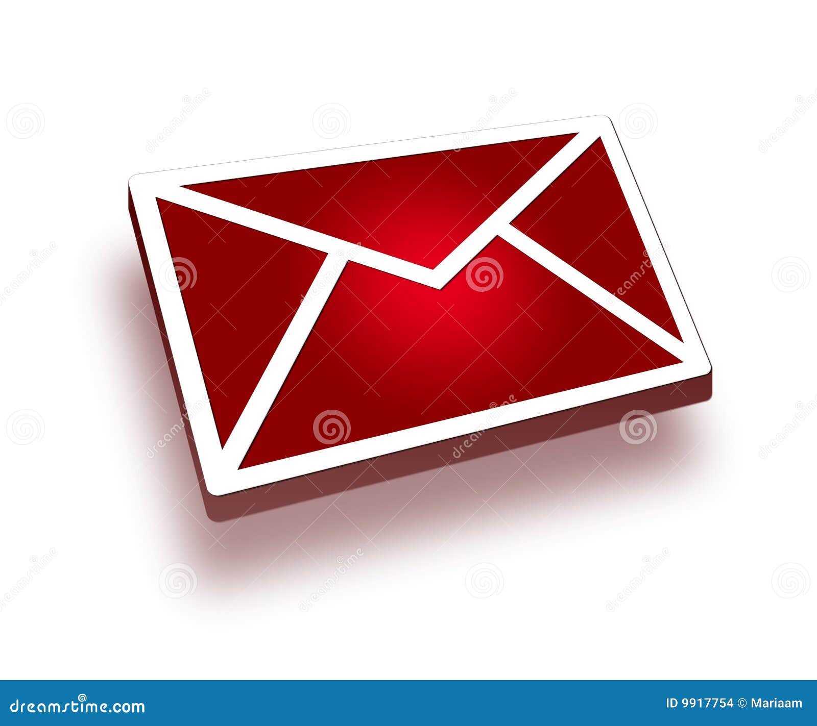 Icono rojo del correo 3d stock de ilustración. Ilustración de cliente ...