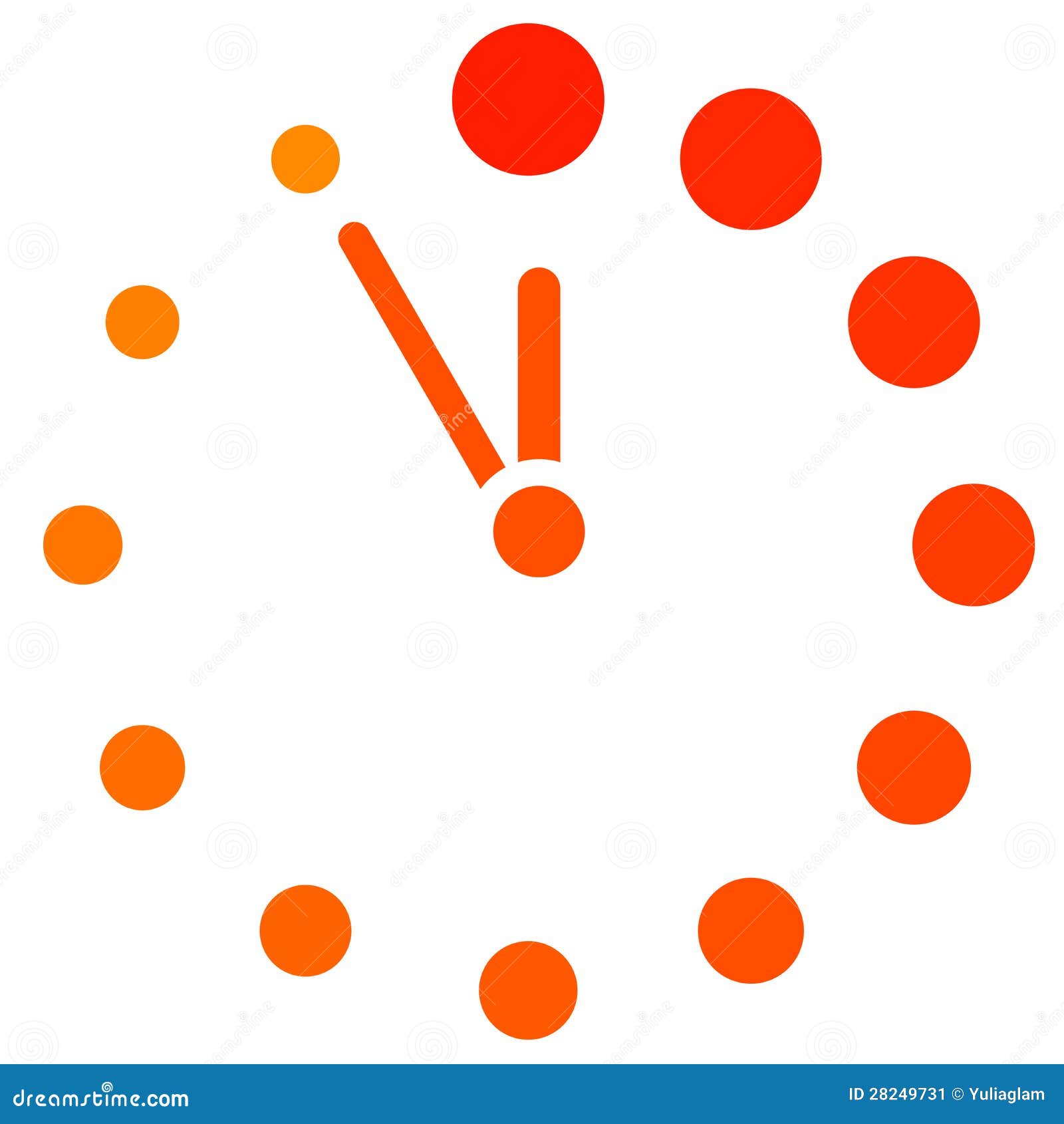 Icono rojo del reloj ilustración del vector. Ilustración de puntero ...