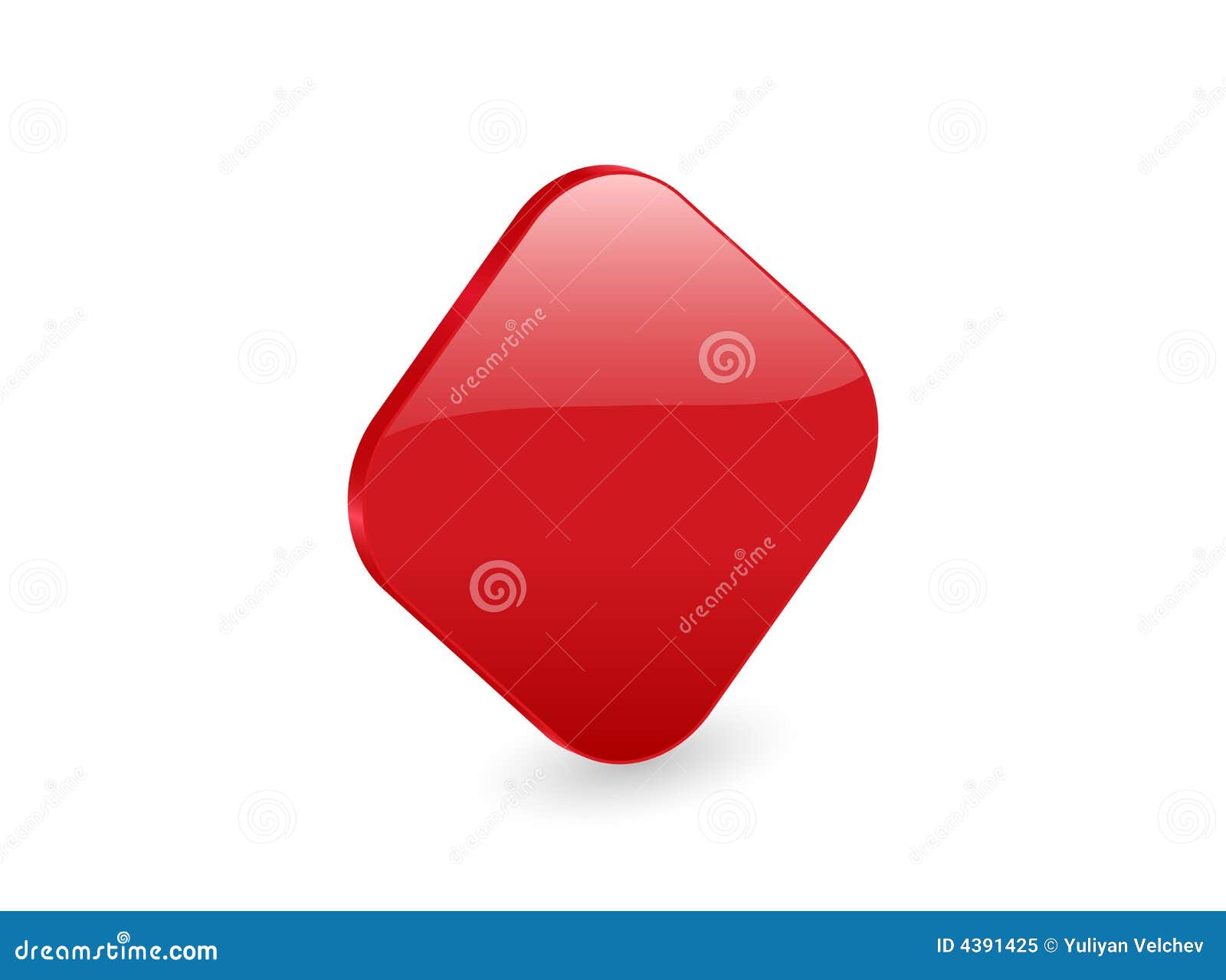 Icono rojo del rhomb 3d ilustración del vector. Ilustración de concepto ...
