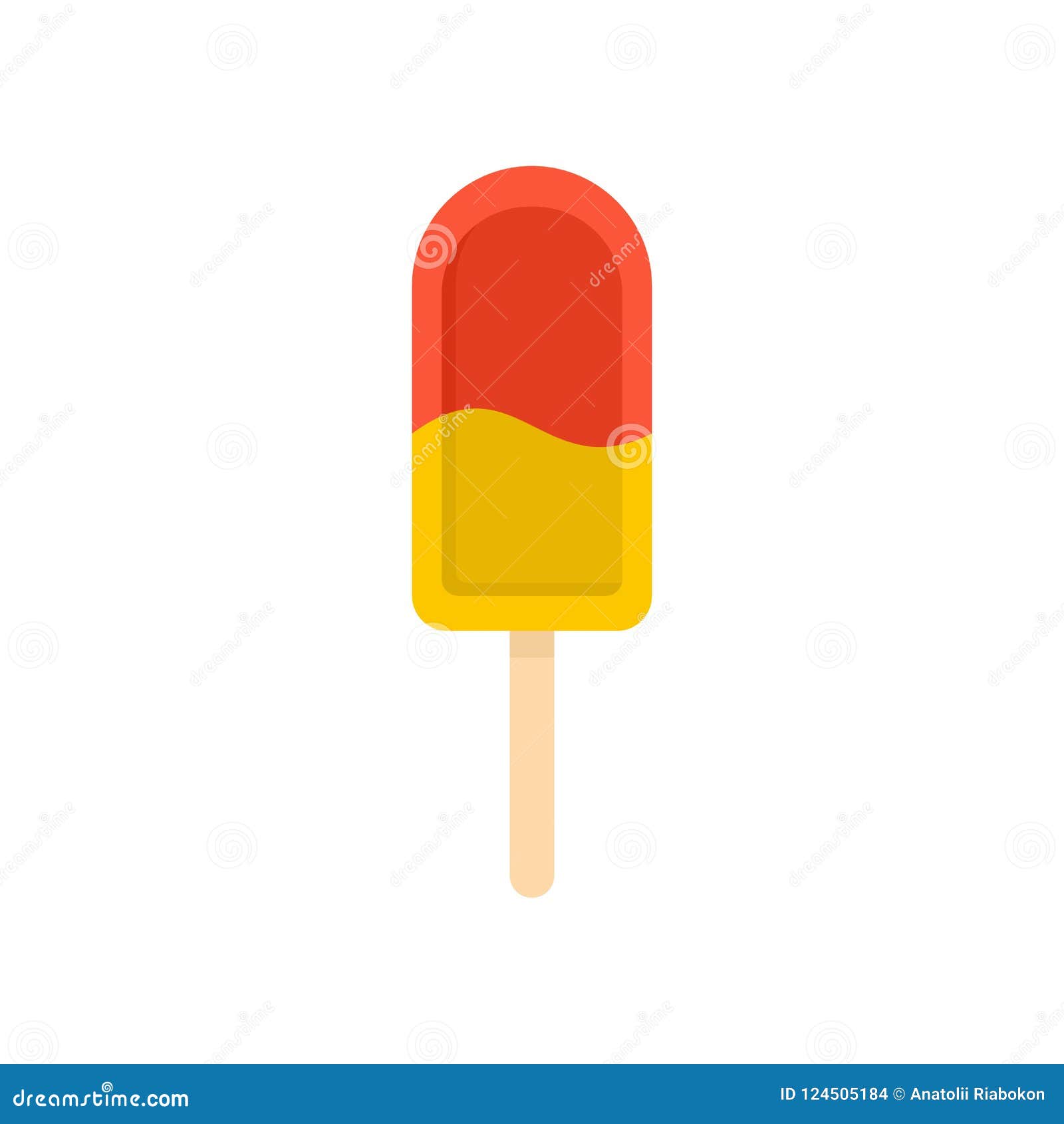 Icono Rojo Doble Del Helado, Estilo Plano Stock de ilustración ...