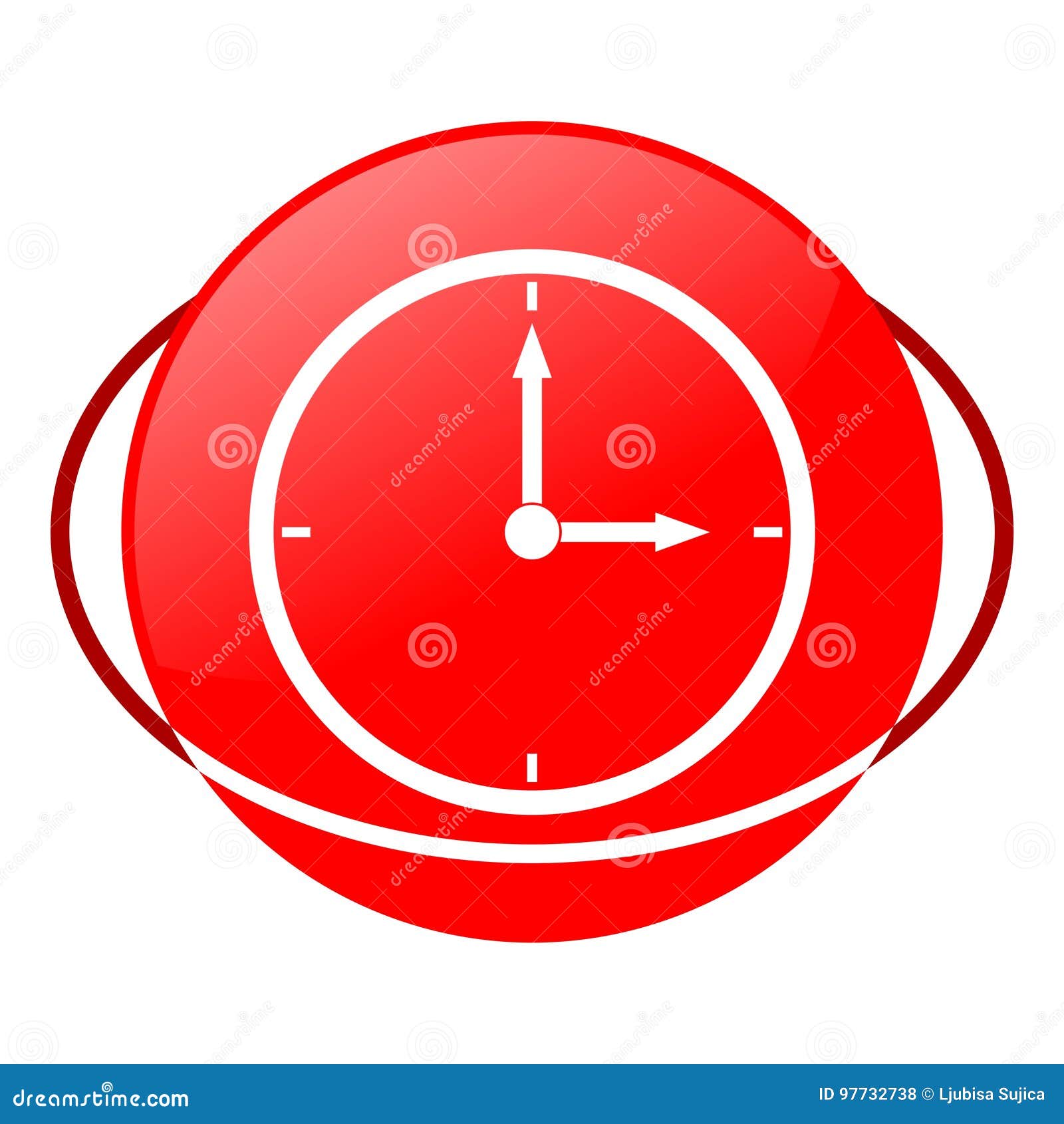 Icono Rojo, Ejemplo Del Vector Del Reloj Ilustración del Vector ...
