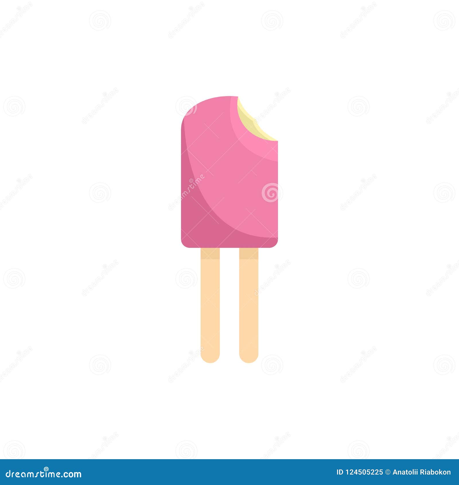 Icono Rosado Del Helado, Estilo Plano Stock de ilustración ...
