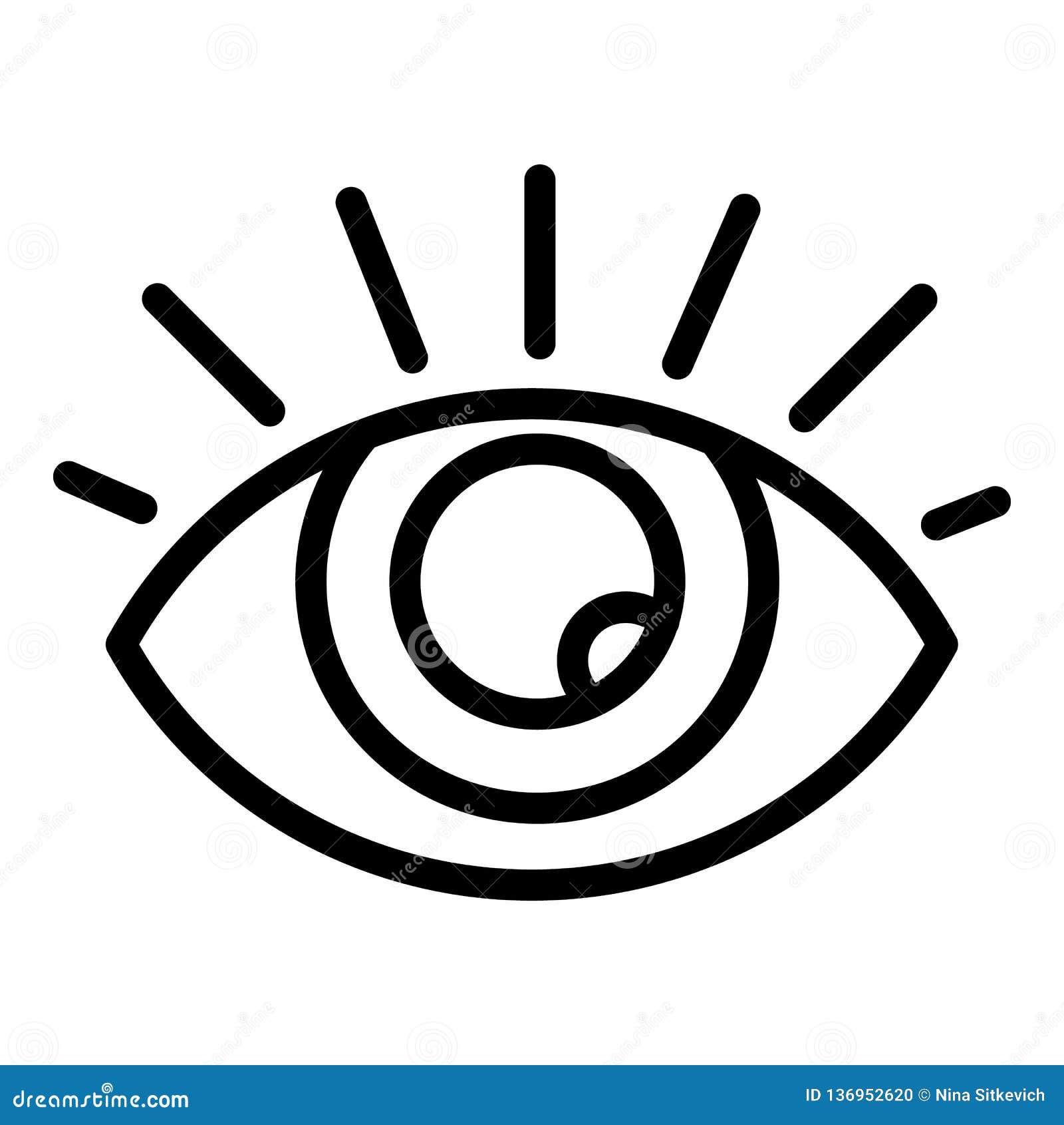 Icono Sano Del Ojo Estilo Del Esquema Ilustración Del Vector