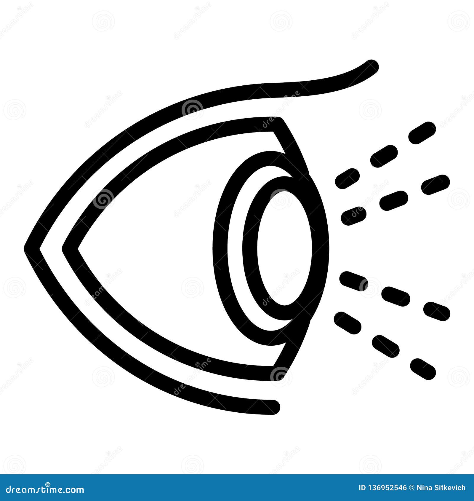 Icono Sano Del Ojo Humano Estilo Del Esquema Ilustración Del Vector