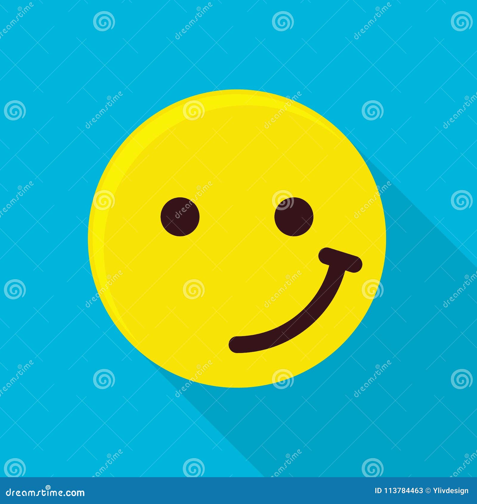 Icono Satisfecho Del Emoticon, Estilo Plano Ilustración del Vector ...