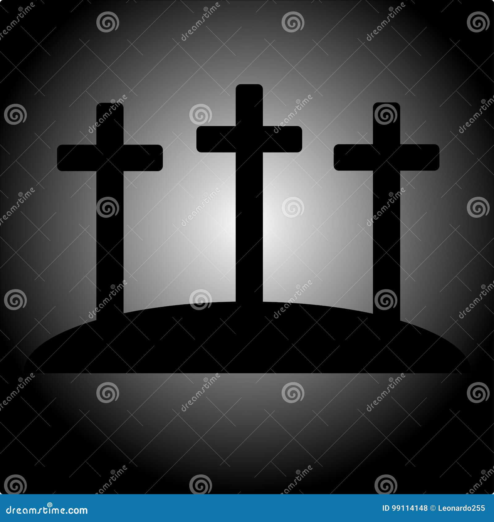 Icono Simple Del Calvary Con Tres Cruces Ilustración del Vector ...