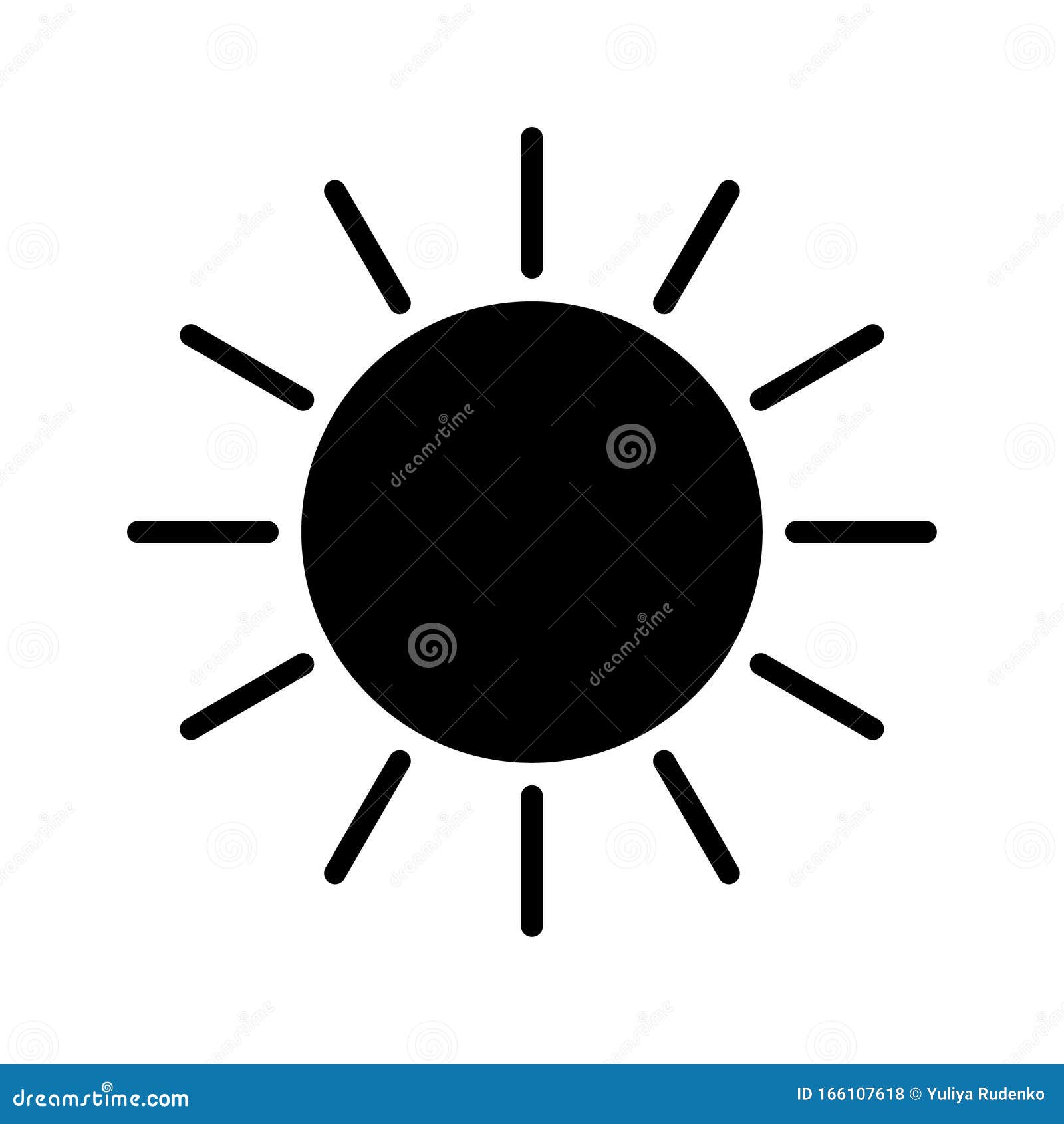 Icono Simple Del Vector De Sol Sobre Fondo Blanco Stock de ilustración ...