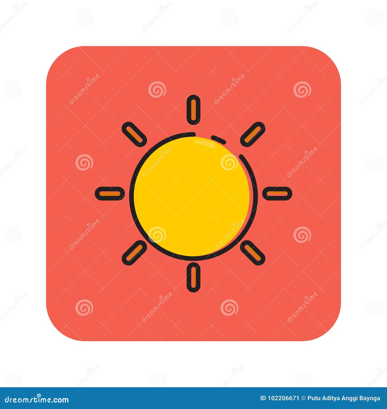 Icono Soleado Del Color Plano Ilustración del Vector - Ilustración de ...