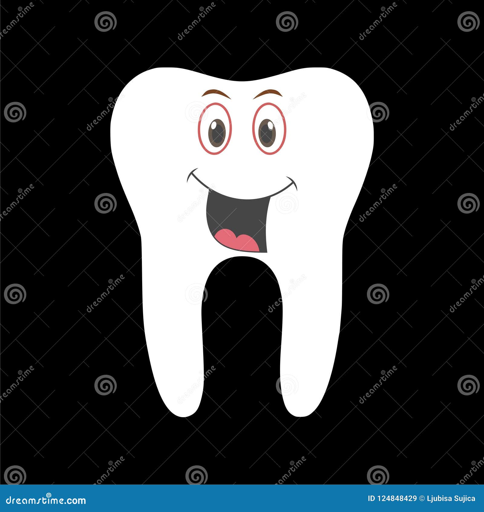 Icono Sonriente Del Diente, Icono Del Vector Del Diente, Logotipo ...