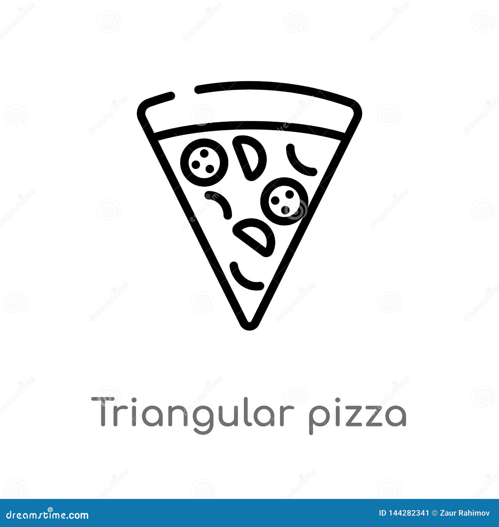 Icono Triangular Del Vector De La Rebanada De La Pizza Del Esquema ...