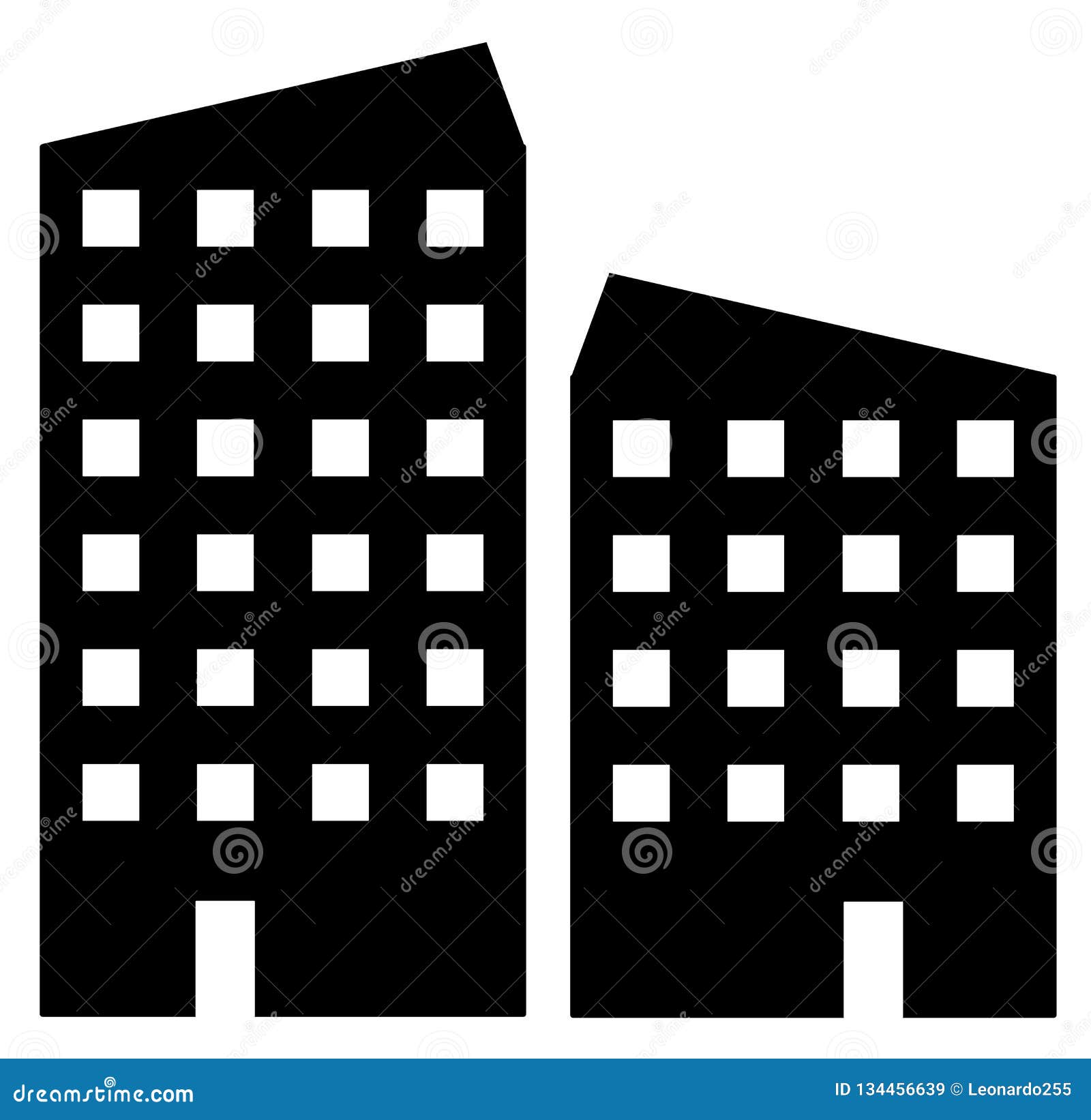 Icono Urbano De Los Edificios En El Estilo Plano Moderno Para La Web ...