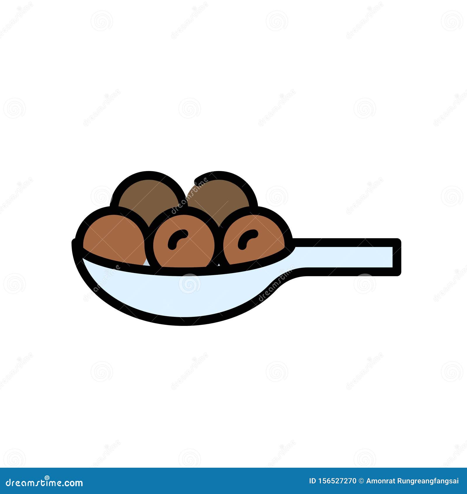 Icono Vectorial De Cuchara De Tapioca, Estilo Relleno Ilustración del ...