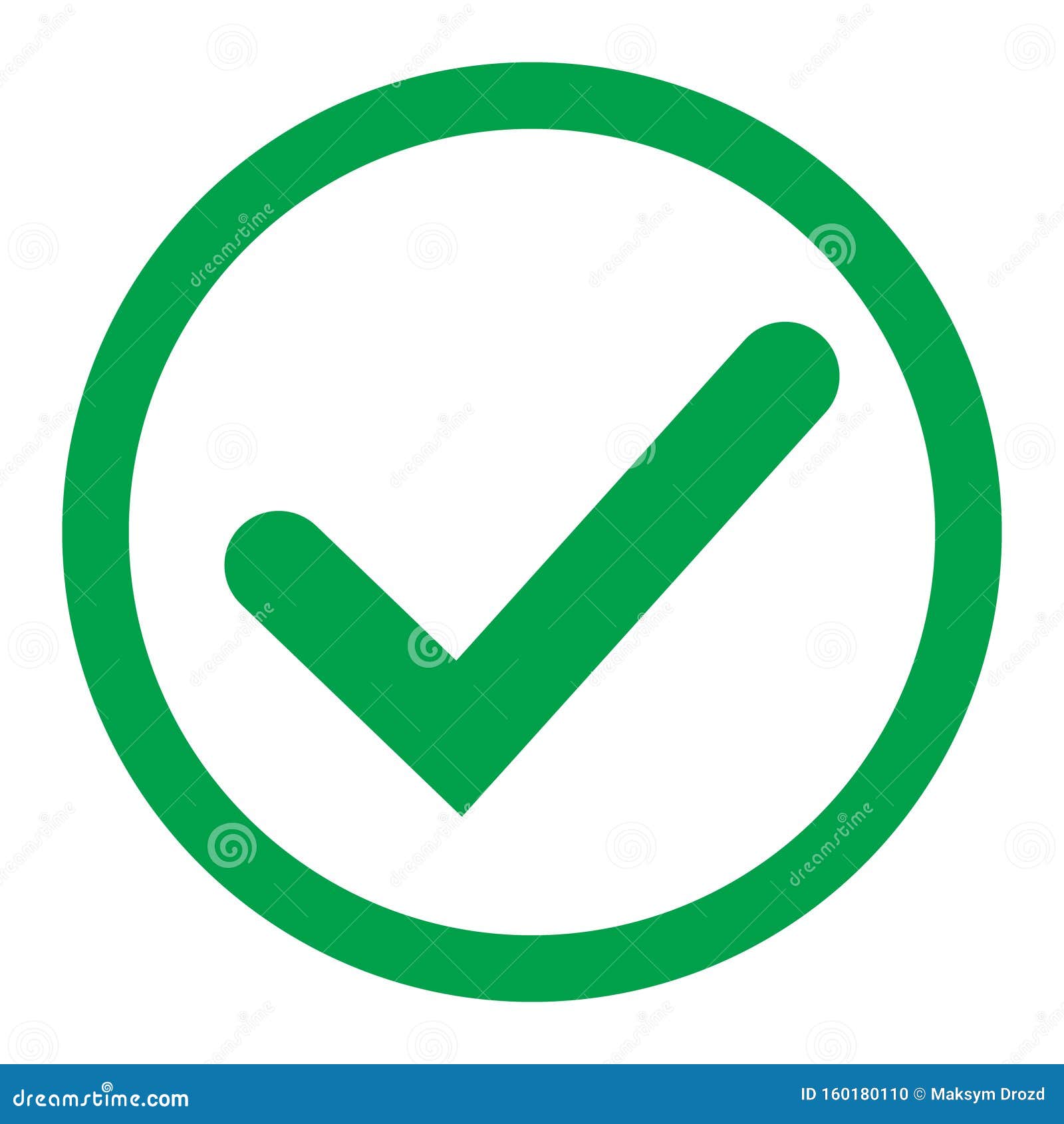 Icono Vectorial De Marca Verde, SÃ­mbolo Ok Aprobado Ilustración del ...