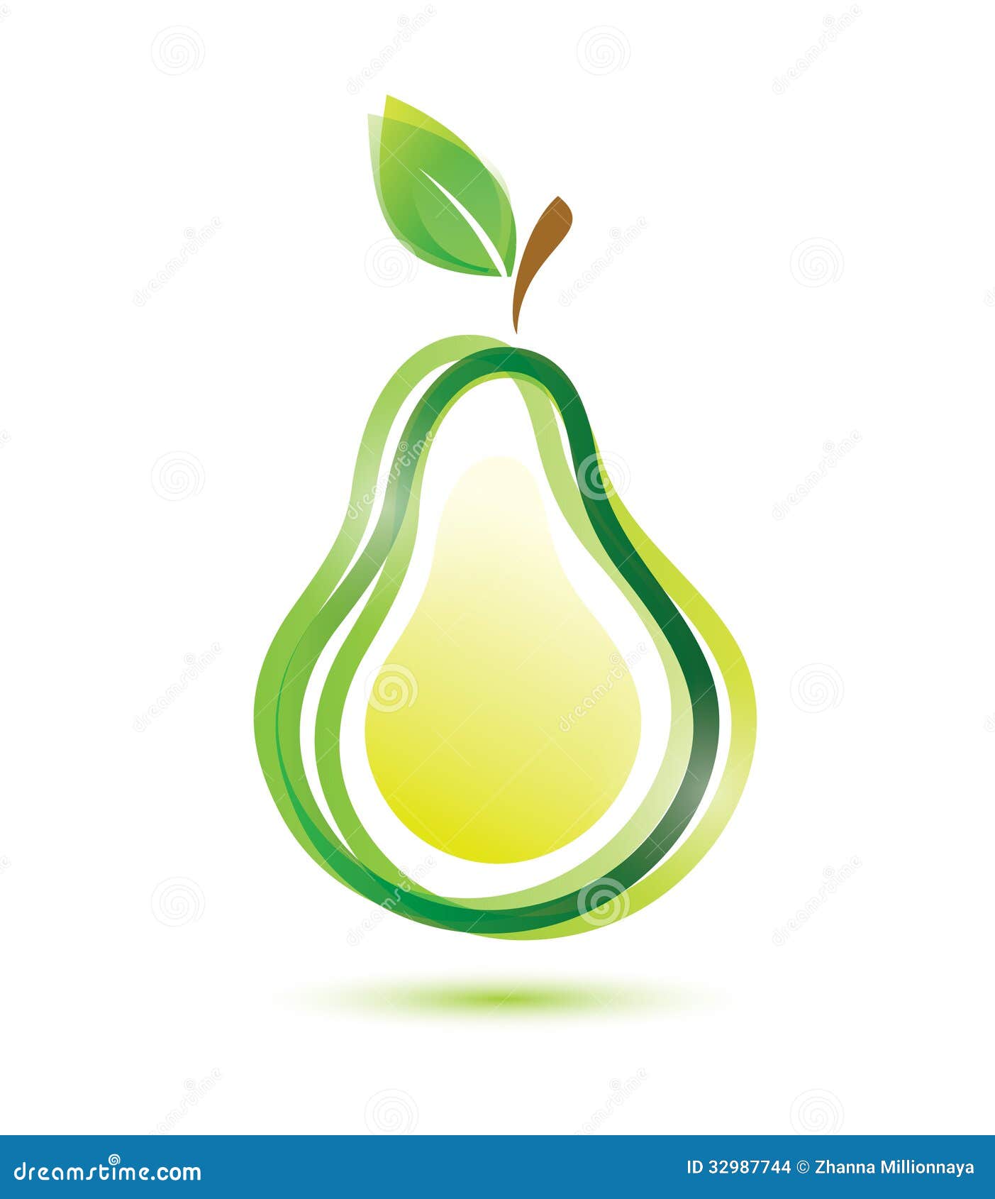Icono verde de la pera ilustración del vector. Ilustración de especial ...