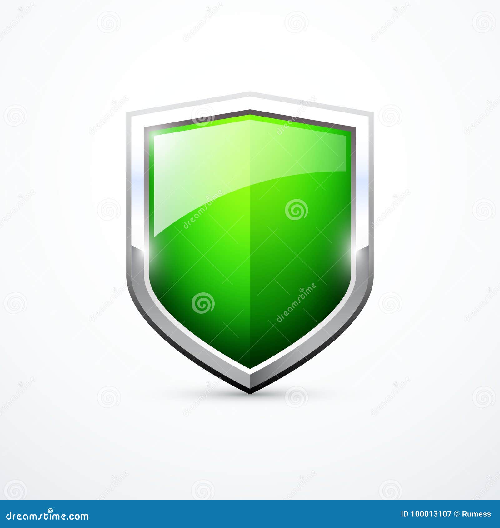 Icono Verde Del Escudo Del Vector Ilustración del Vector - Ilustración ...