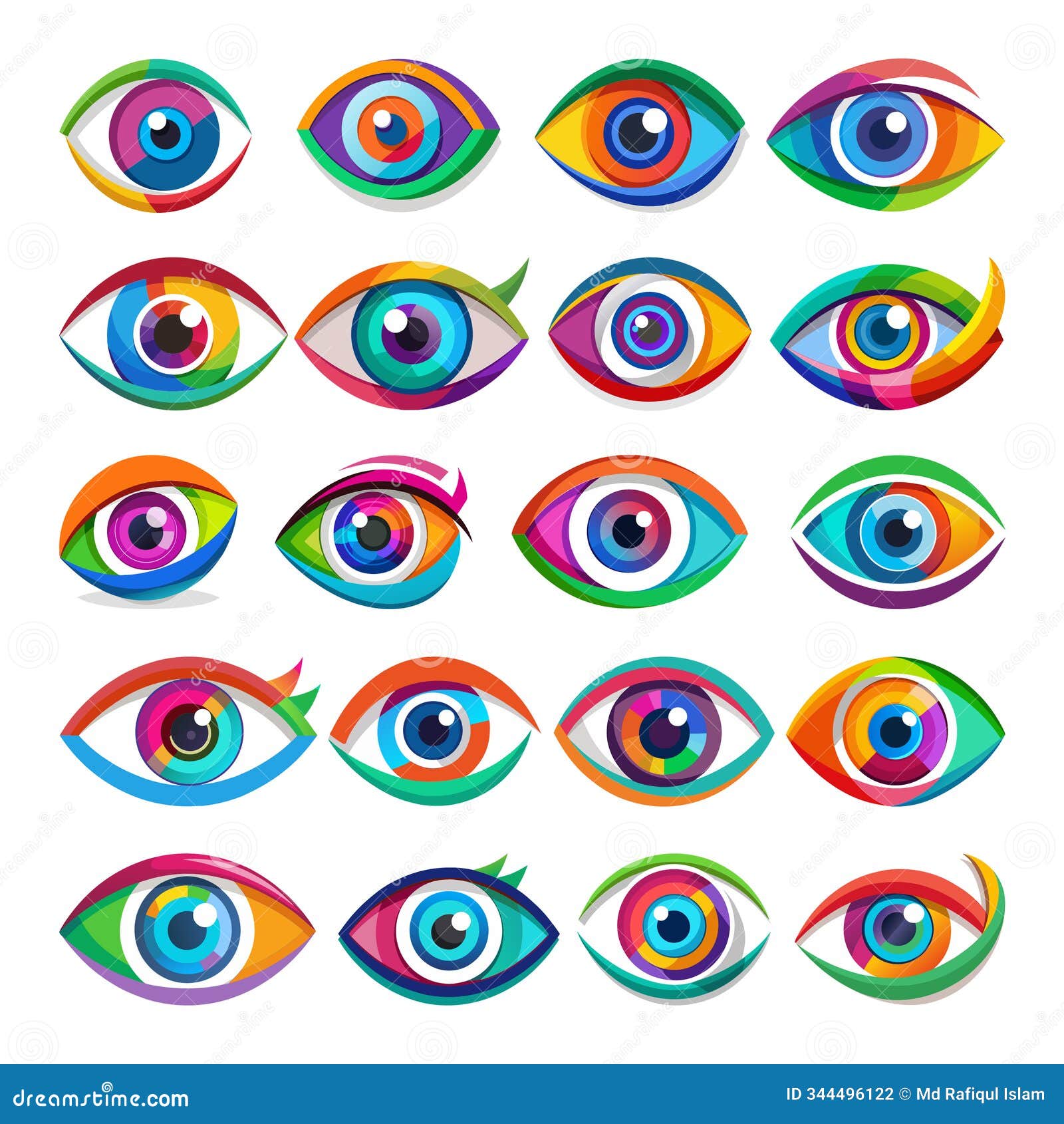 Icono Visual Con Conjunto De Estilo De Arte Vectorial Ilustración del ...