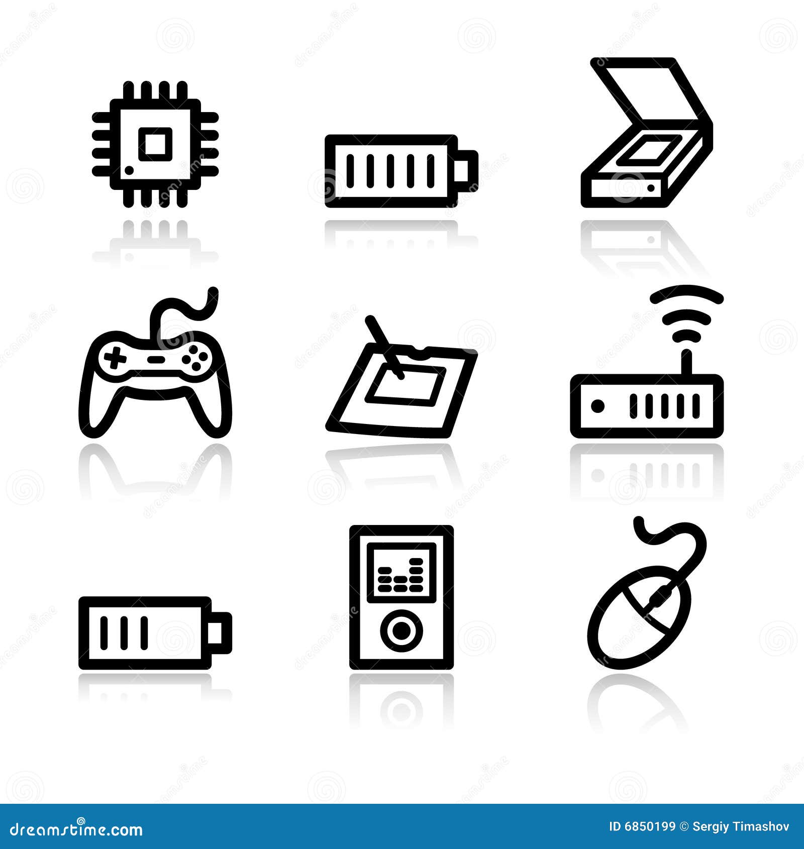 Iconos 2 Del Web De La Electrónica Ilustración del Vector - Ilustración ...