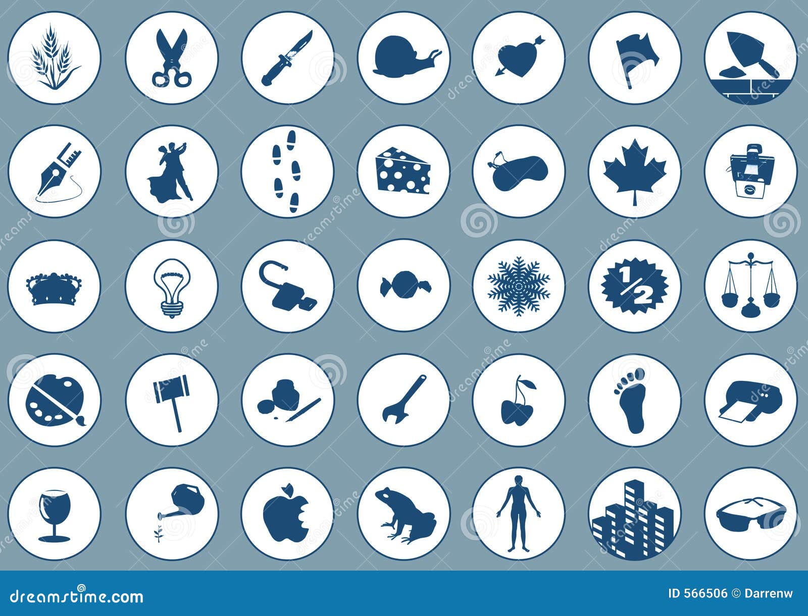 Iconos 2 en azul stock de ilustración. Ilustración de cereza - 566506