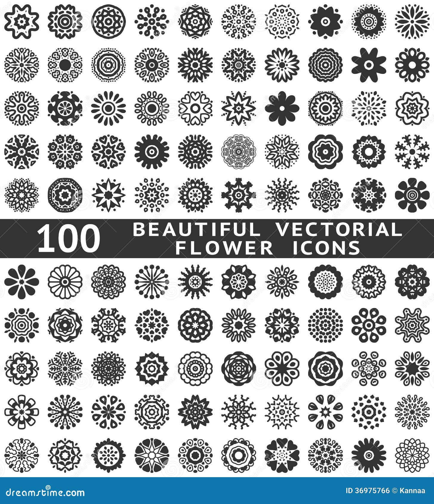 Iconos Abstractos Hermosos De La Flor. Vector Ilustración del Vector ...