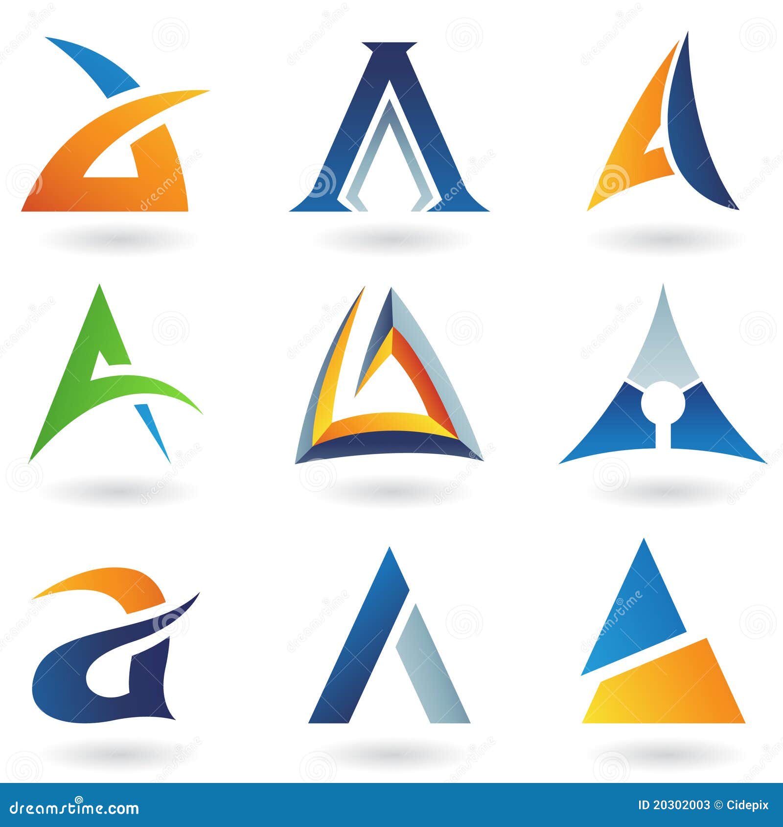 Iconos Abstractos Que Se Asemejan a La Letra a Ilustración del Vector ...